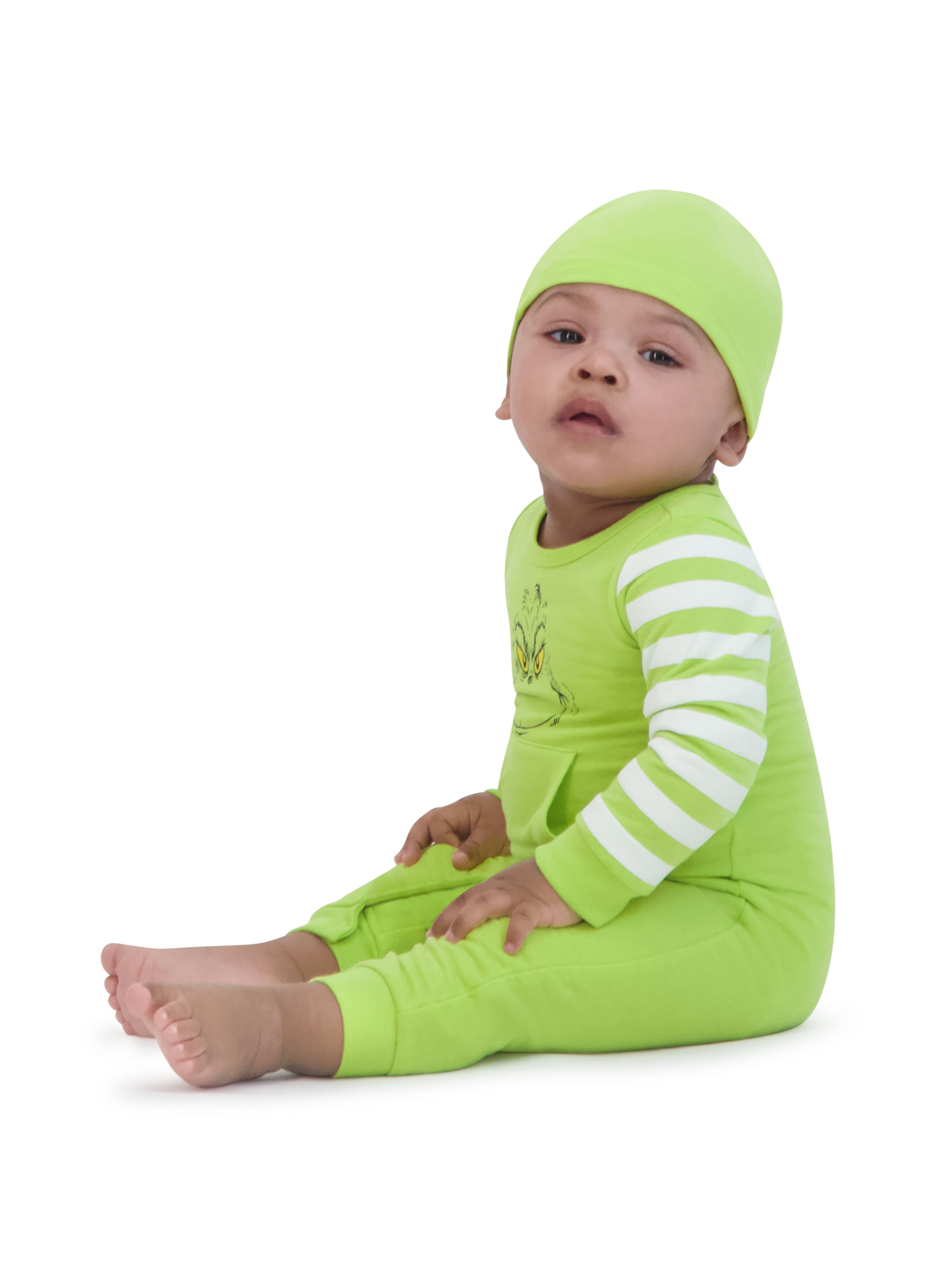 The Grinch Christmas Baby Green Coverall and Hat, Sizes 0/3M-24M ...