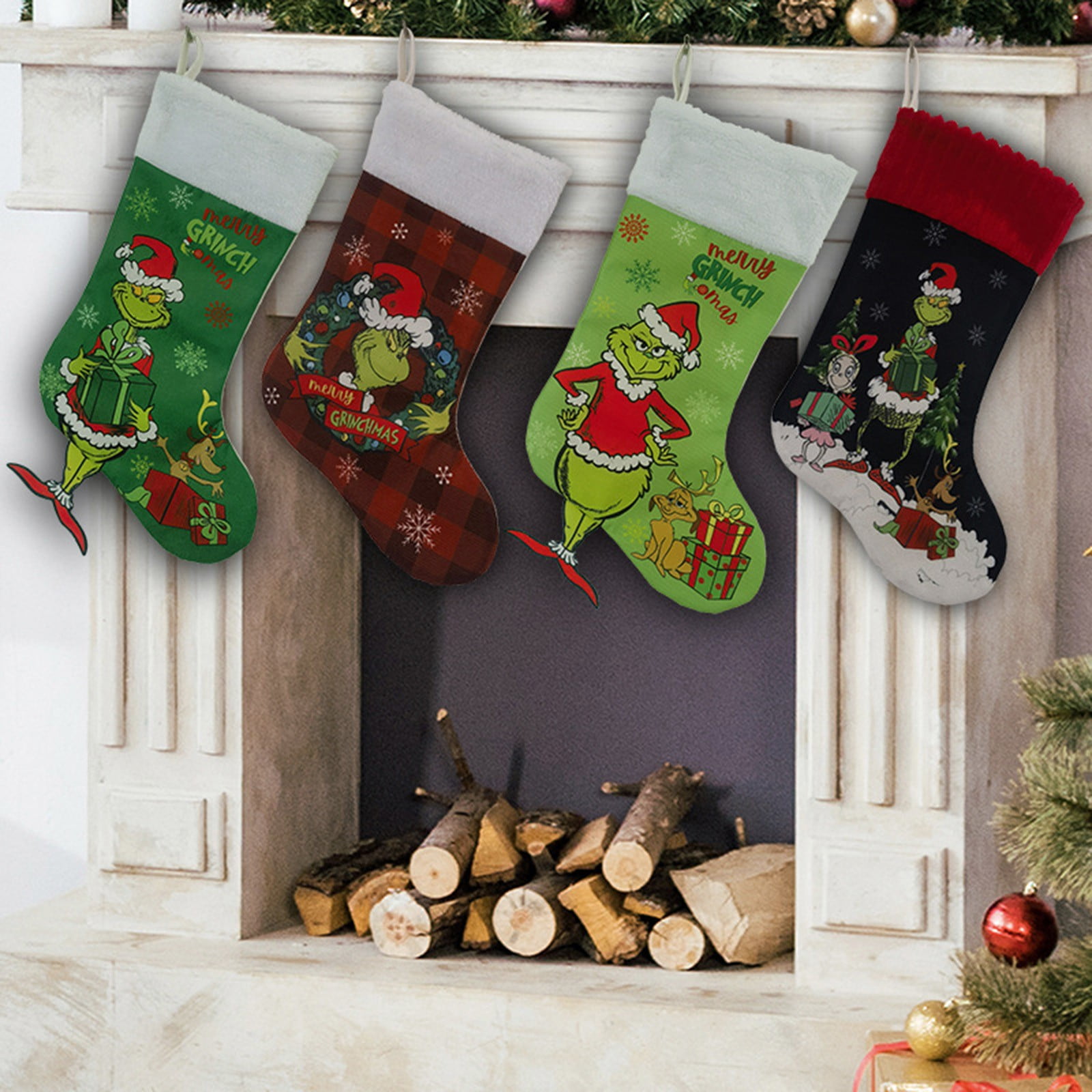 The Grinch Christmas Decorations- Christmas Decorative Socks Plush ...