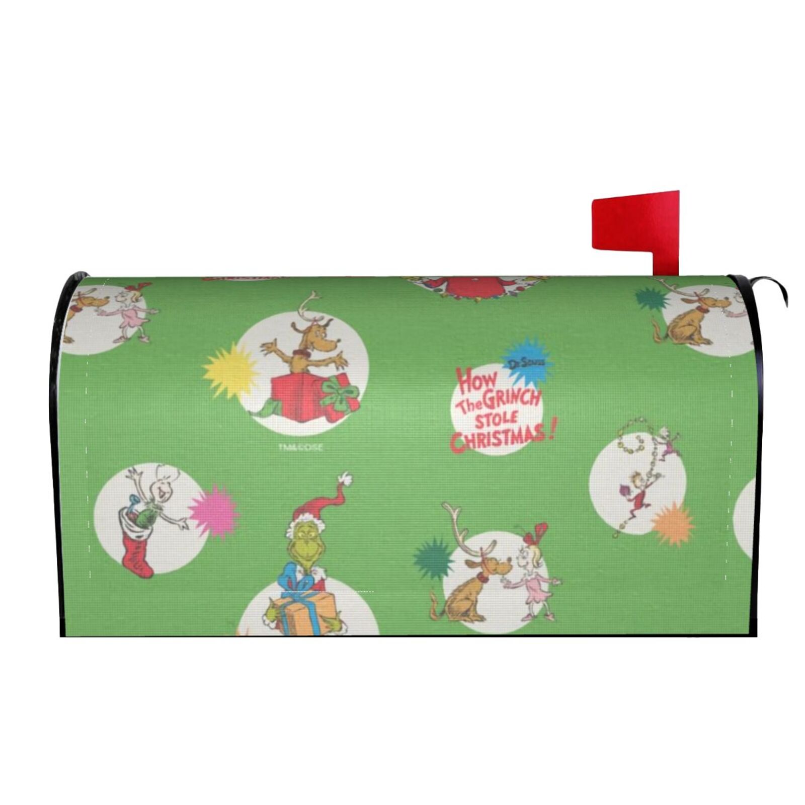 The Grinch Christmas Dot Cartoon Character Mailbox Cover Magnetic ...
