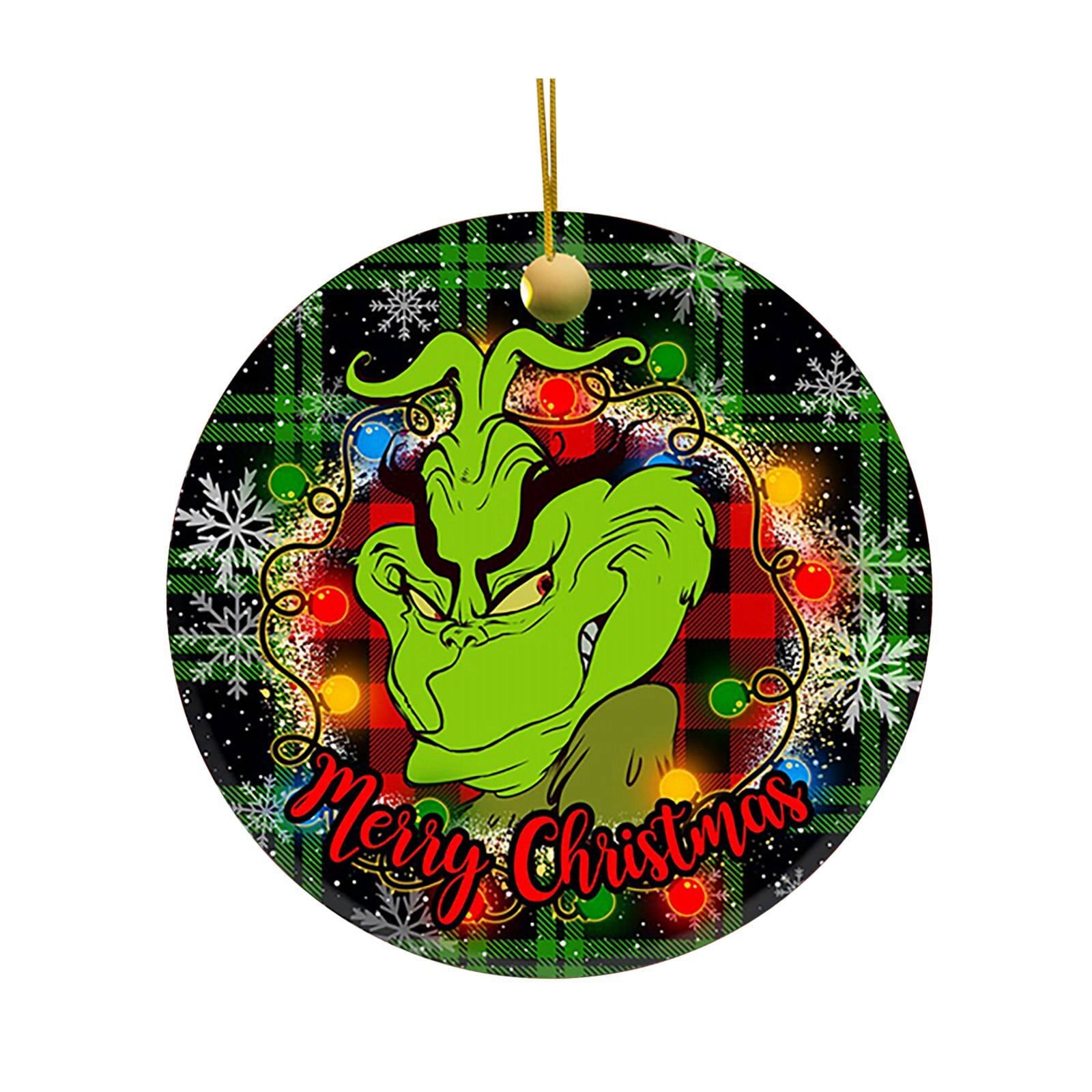 The Grinch Christmas gifts Cartoon Acrylic Green Pendant Holiday Tree ...