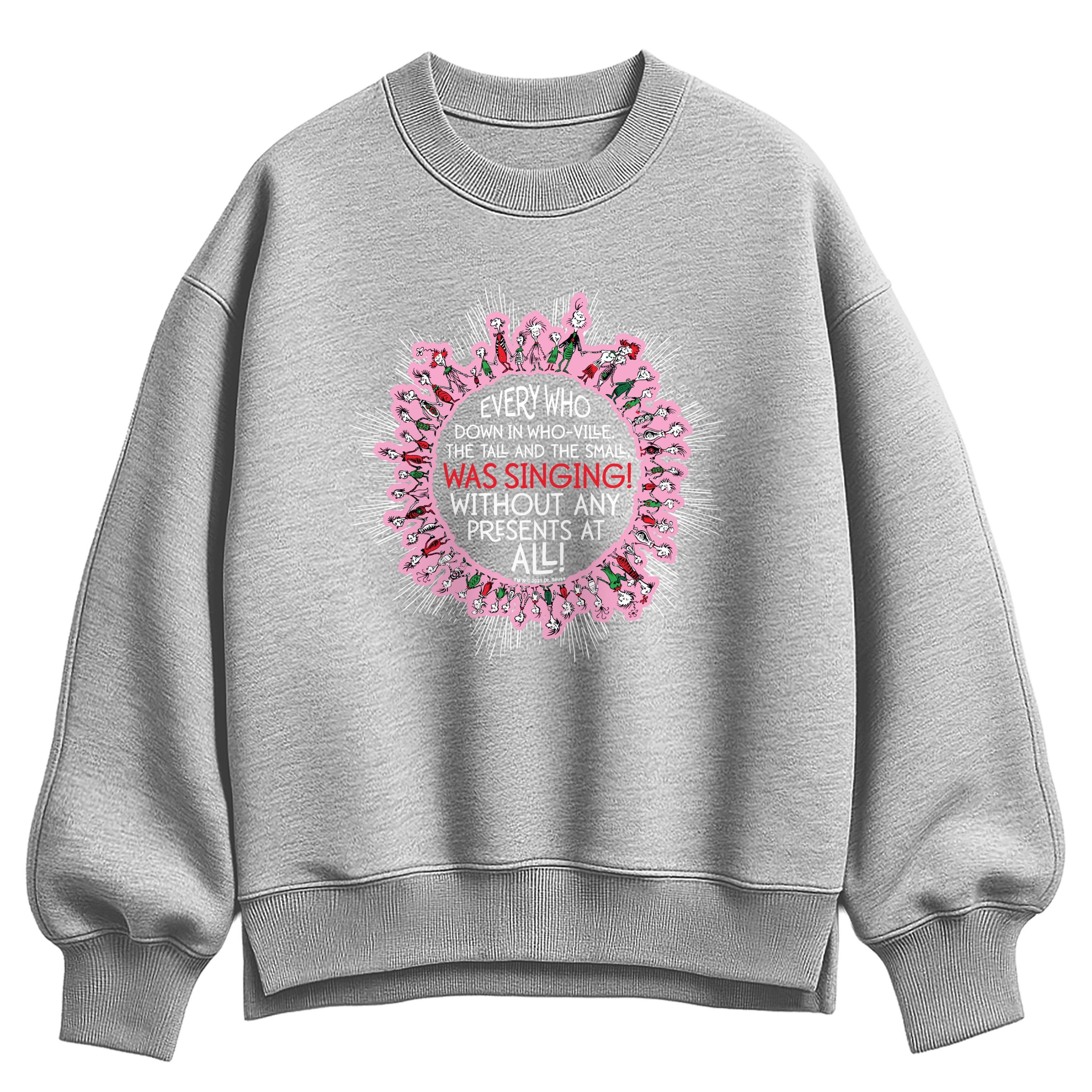 The Grinch - Every Who Singing - Women's Oversized Fleece Crew ...