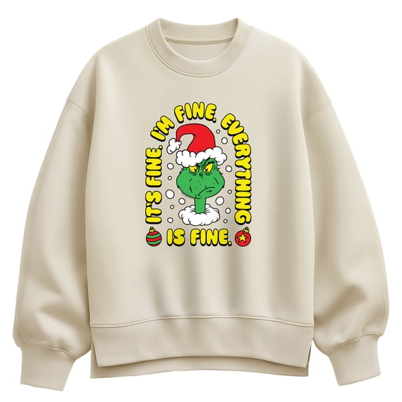 The Grinch - Everything Is Fine - Women's Oversized Fleece Crew ...