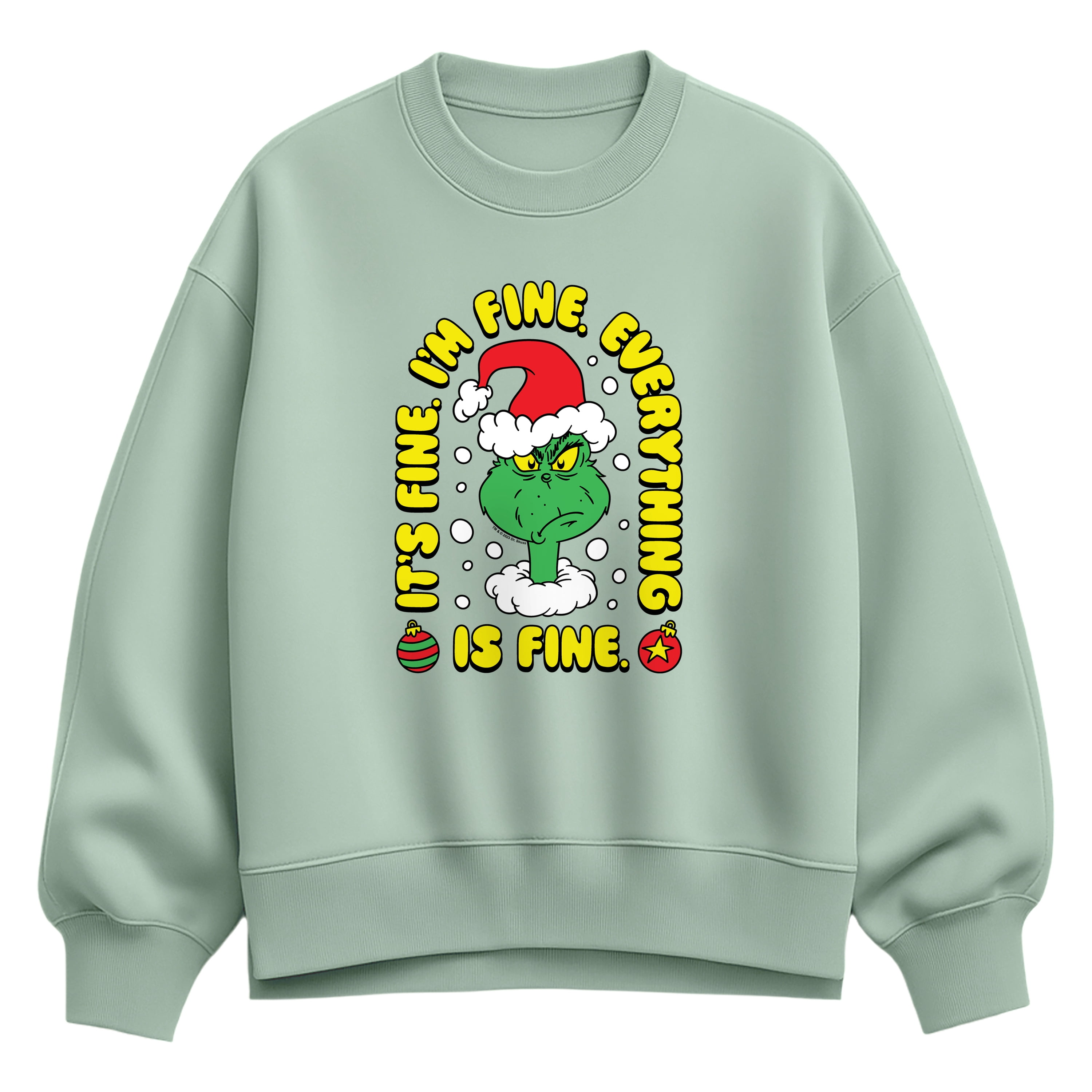 The Grinch - Everything Is Fine - Women's Oversized Fleece Crew ...