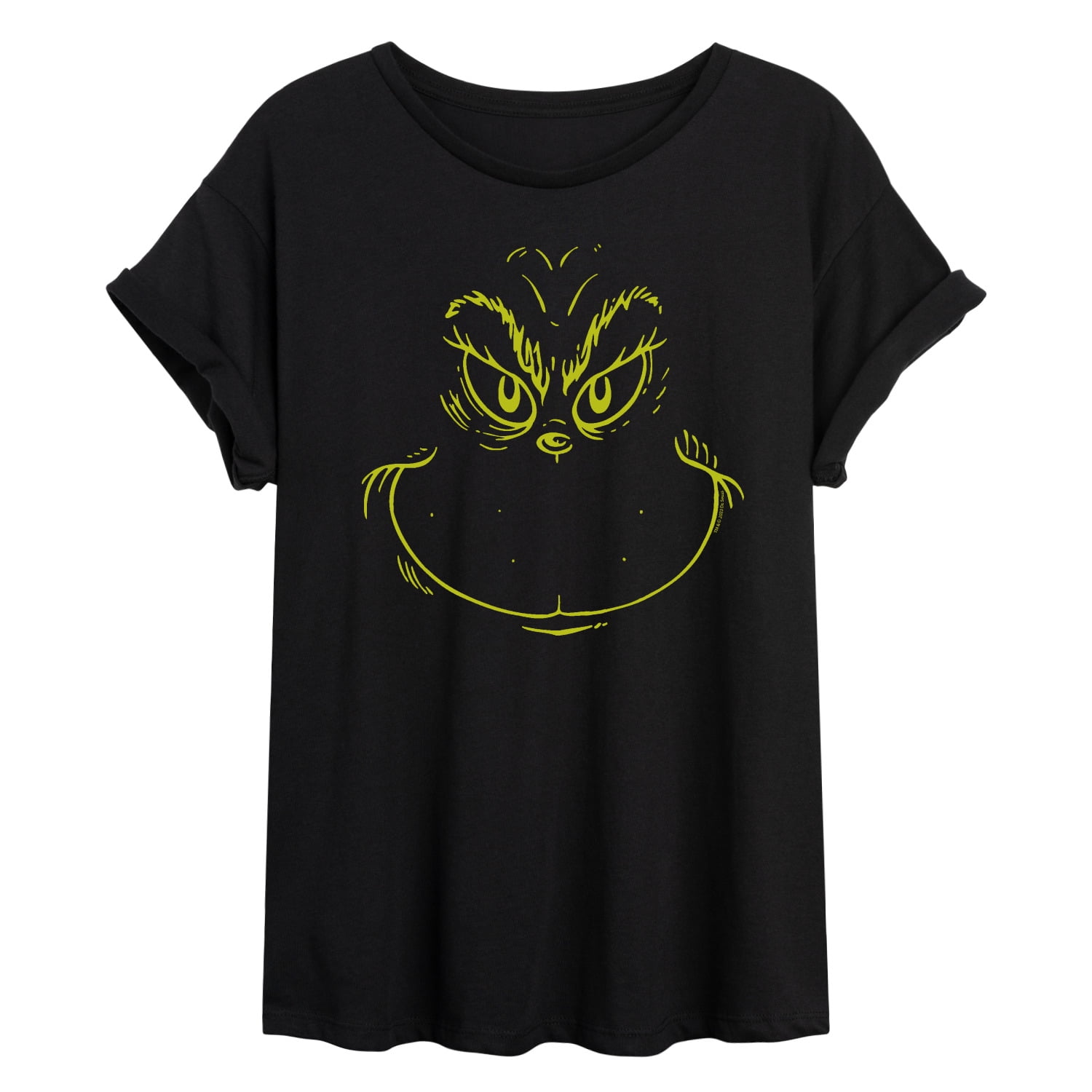 The Grinch - Face - Juniors Oversized Graphic T-Shirt - Walmart.com