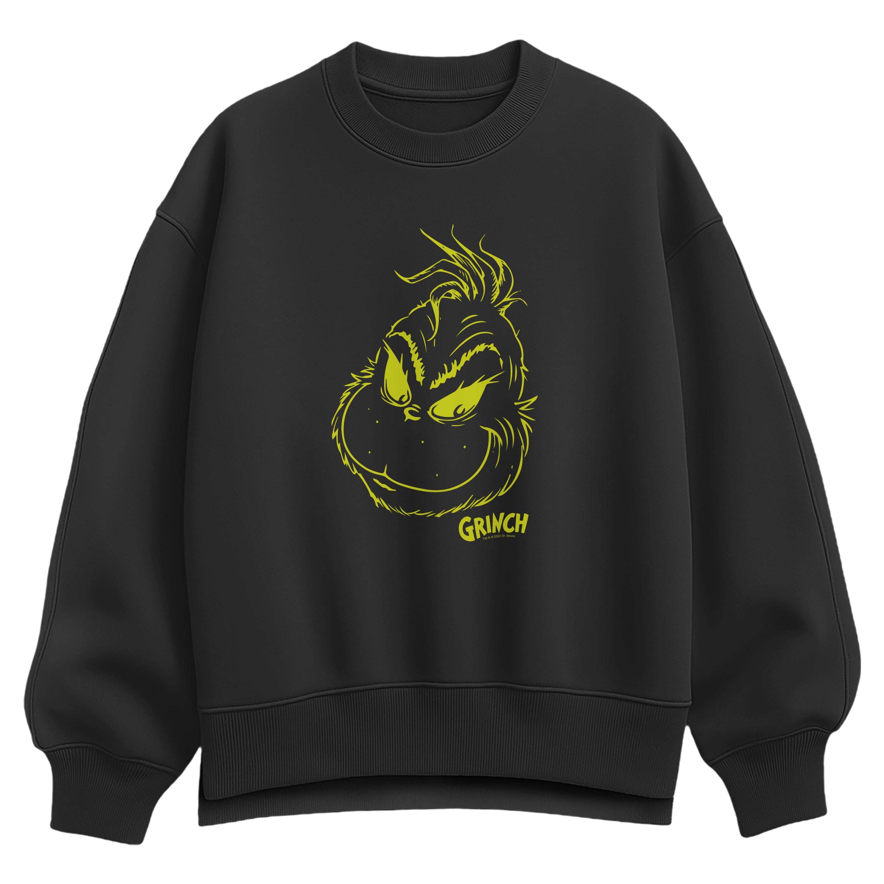 The Grinch - Face - Women's Oversized Fleece Crew Sweatshirt - Walmart.com