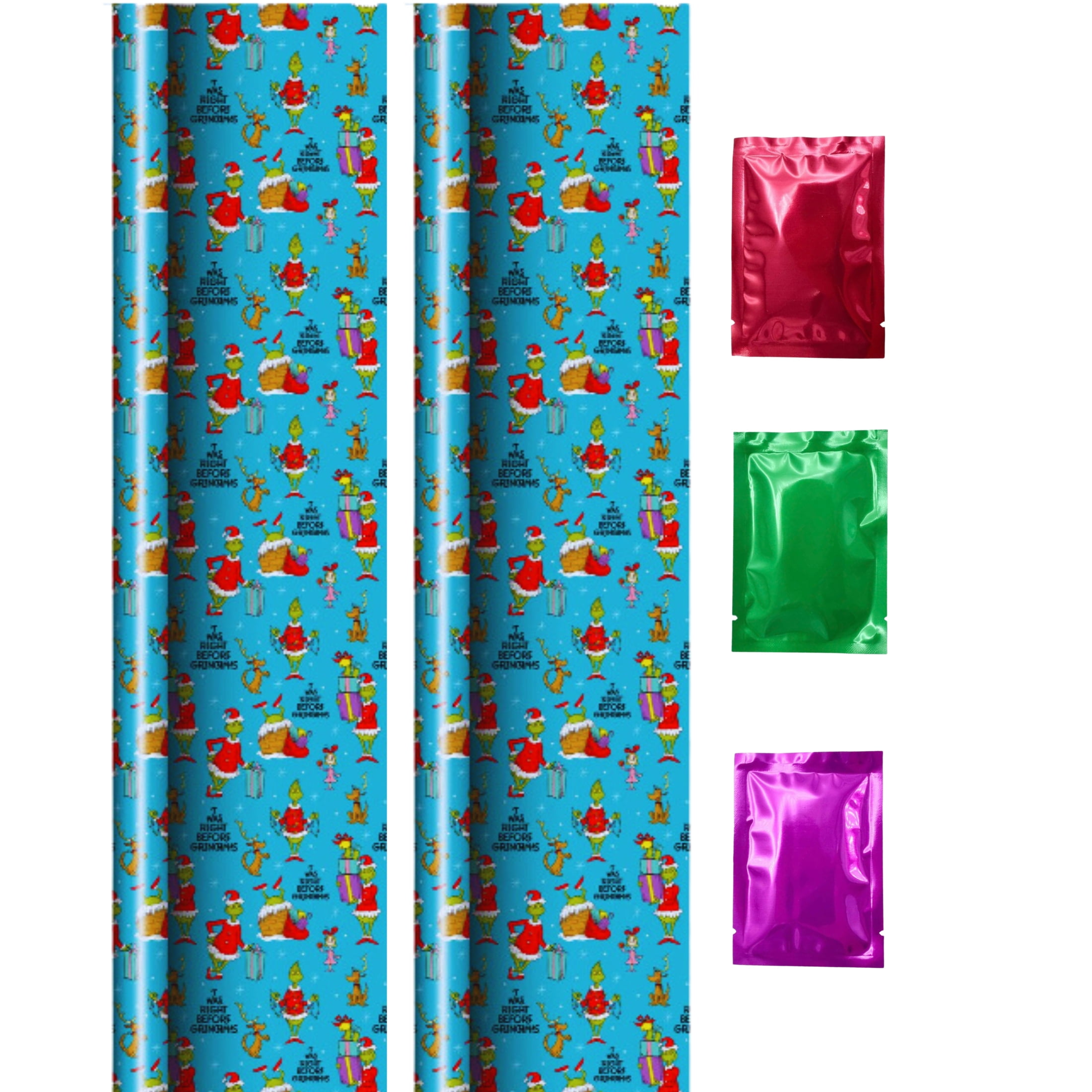 The Grinch Glee Blue Gift Wrapping Paper (2 Rolls, Total 40 sqft ...
