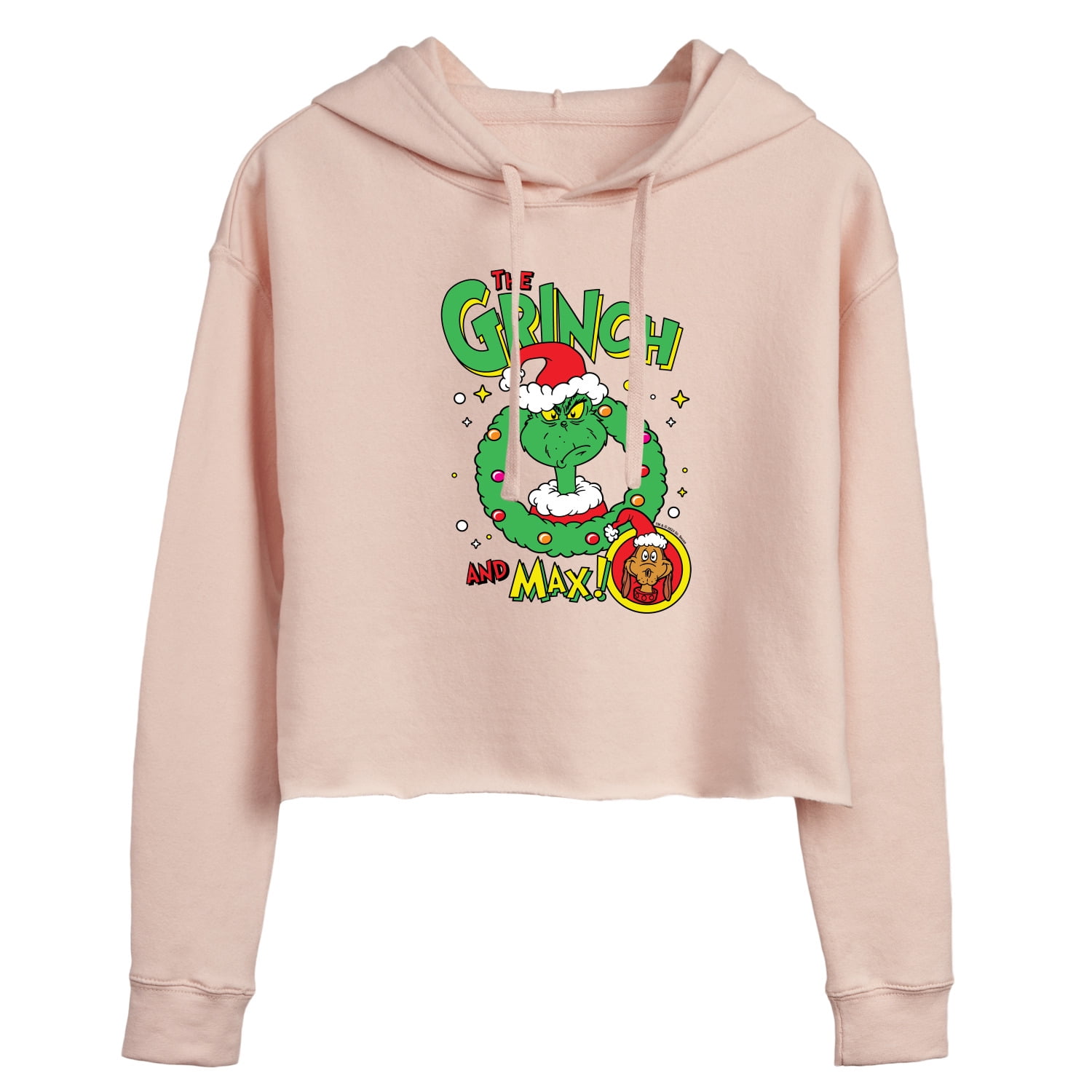 The Grinch - Grinch And Max - Juniors Cropped Pullover Hoodie - Walmart.com