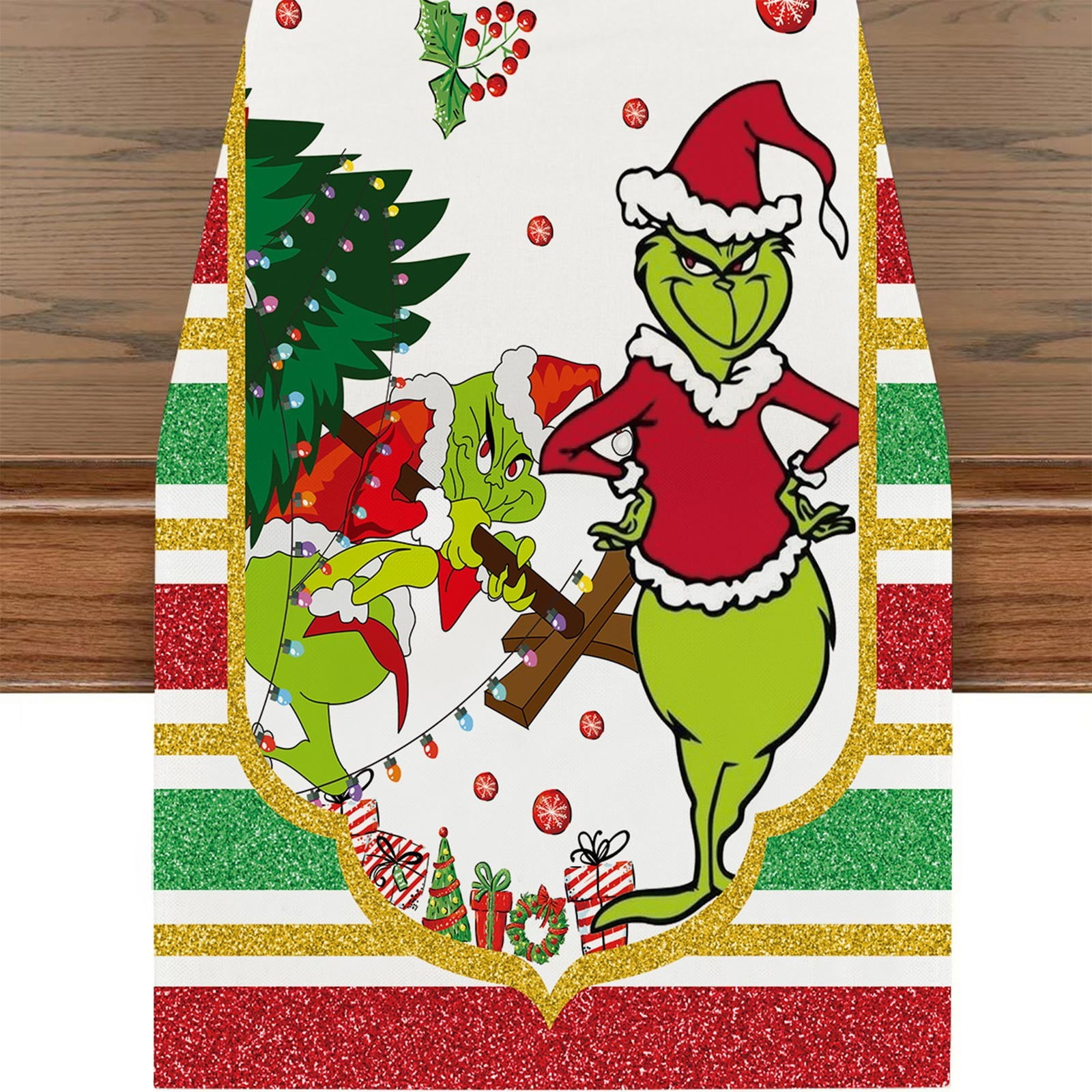 The Grinch Grinch Decor Grinch Linen Green Christmas Table Runner Merry ...