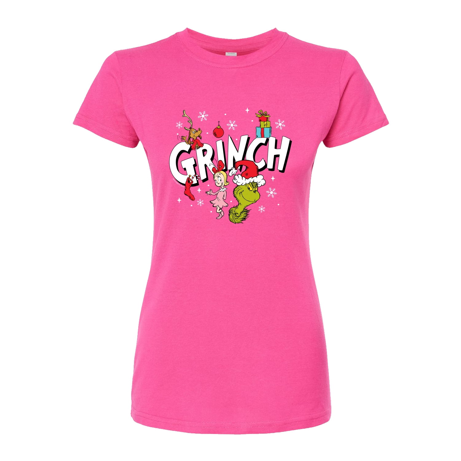 The Grinch - Grinch Logo Group - Juniors Fitted Graphic T-Shirt ...