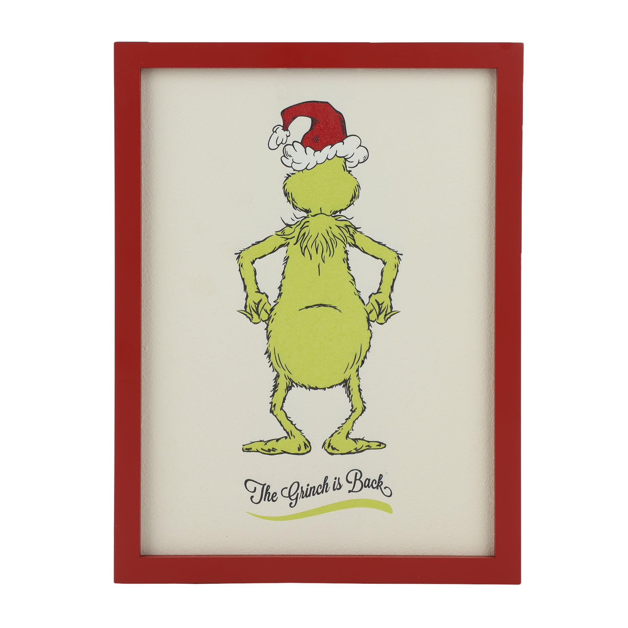 The Grinch Is Back 10" X 18" Framed Wall Art - Walmart.com