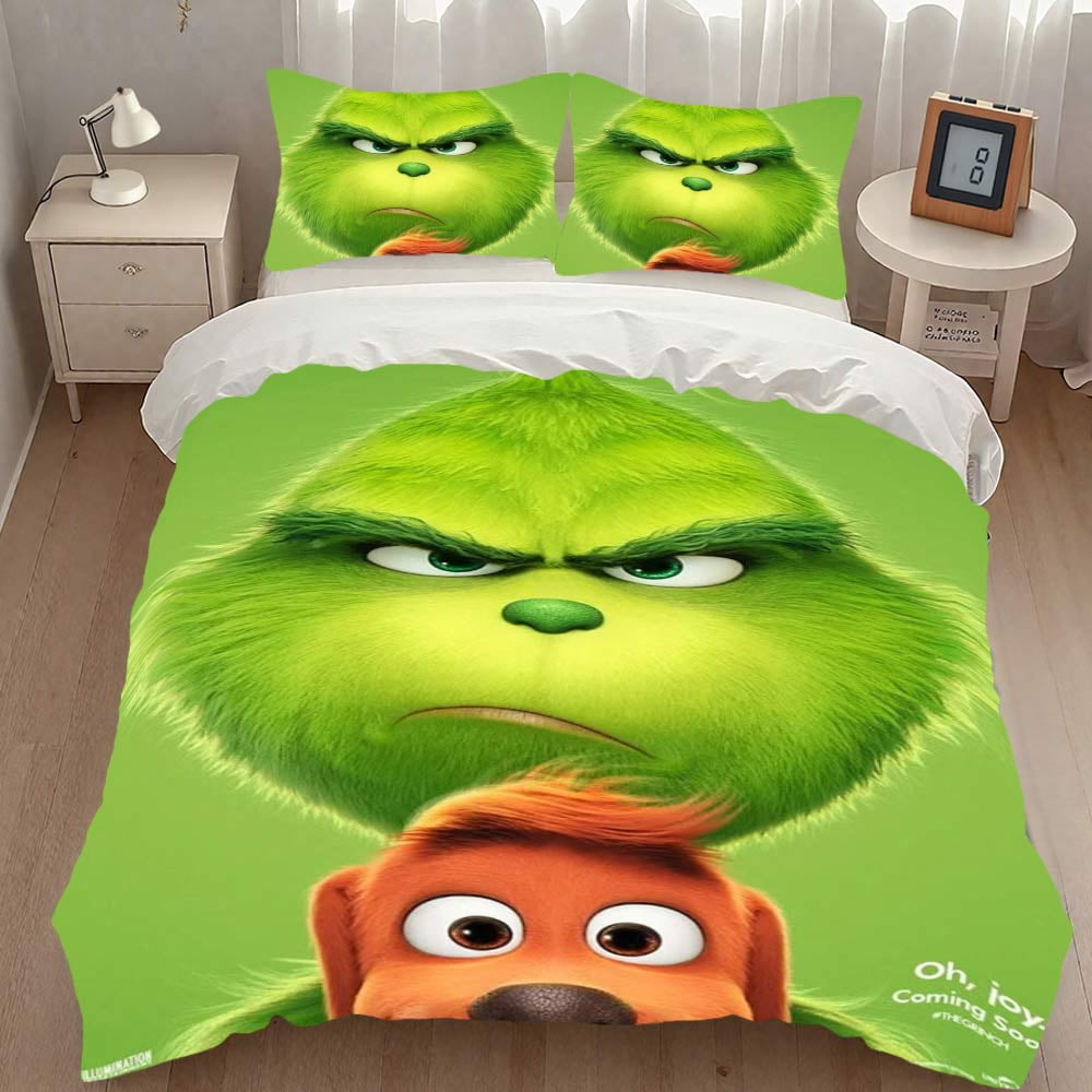 The Grinch Kids Toddler Sheet Bedding Set Pillow Christmas Comforter ...