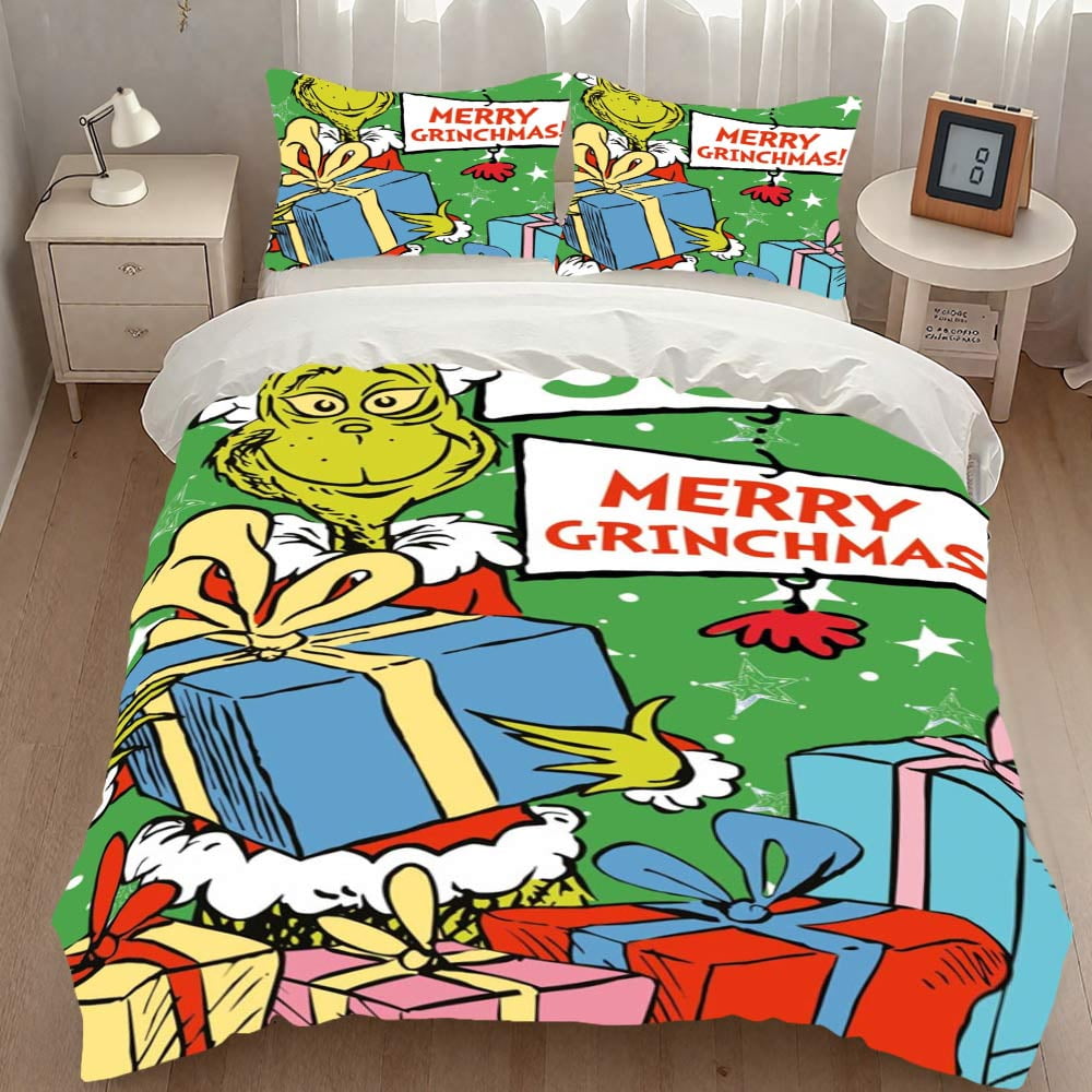 The Grinch Kids Toddler Sheet Bedding Set Pillow Christmas Comforter ...