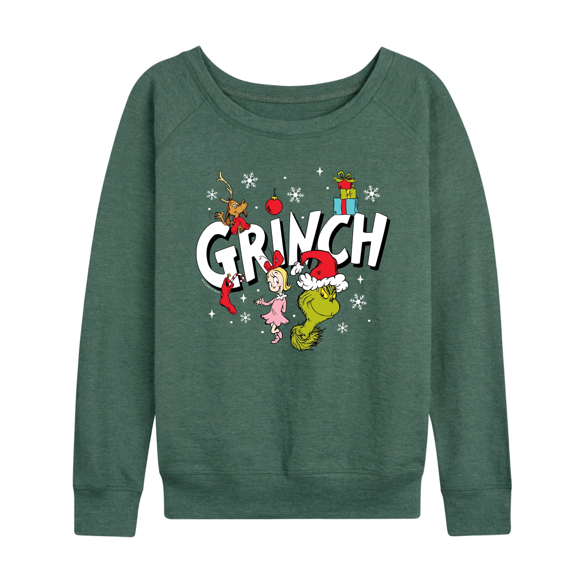The Grinch - Logo Group - Women's French Terry Long Sleeve Pullover ...