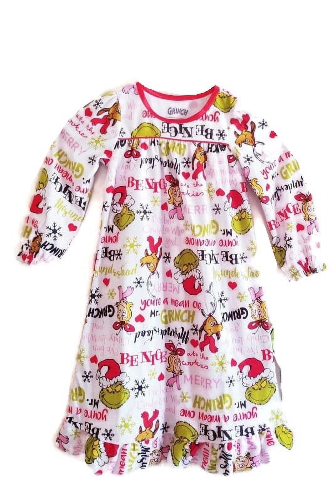 The Grinch, Max and Cindy Lou Toddler Girl's Print Flannel Christmas ...