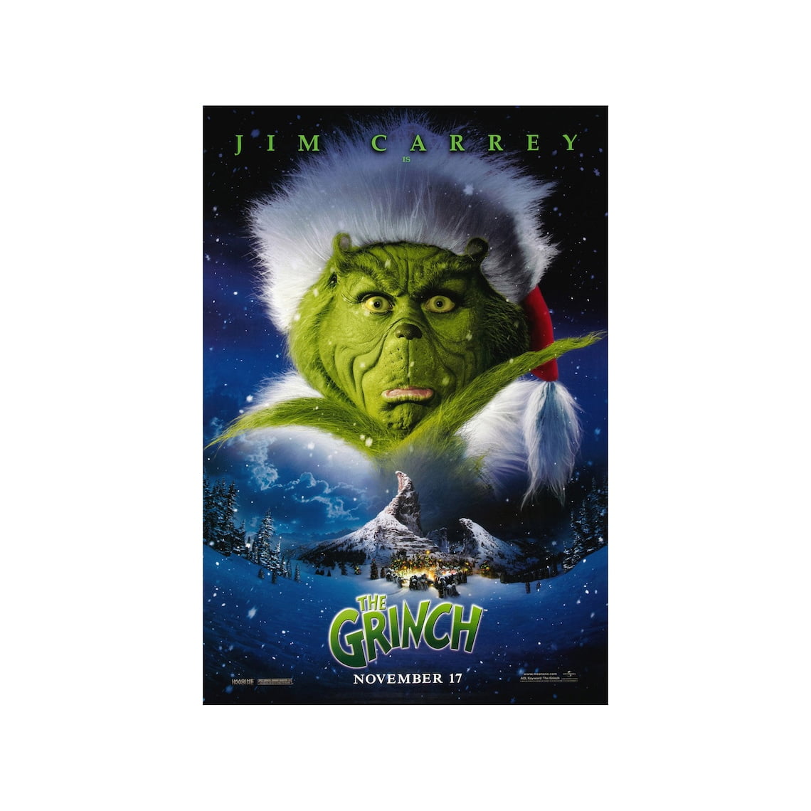 The Grinch Movie Poster 2 Sided Original Advance Version B 27X40 Jim ...