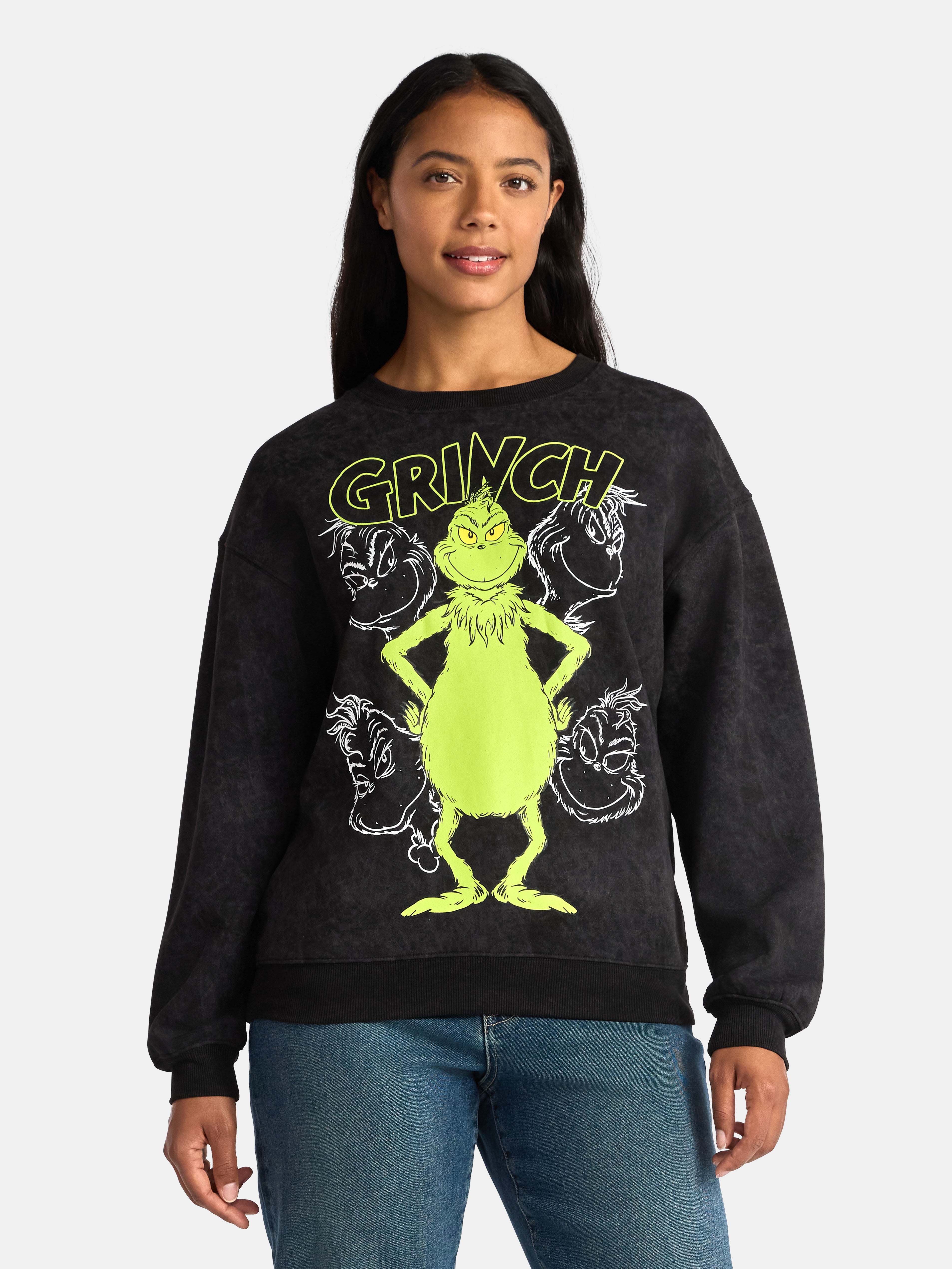 The Grinch Nice is Overrated Women's Graphic Fleece Sweatshirt with ...