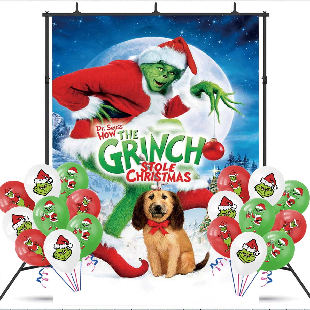 The Grinch Balloons Party Supplies Taspestry Poster Banner Backdrop ...