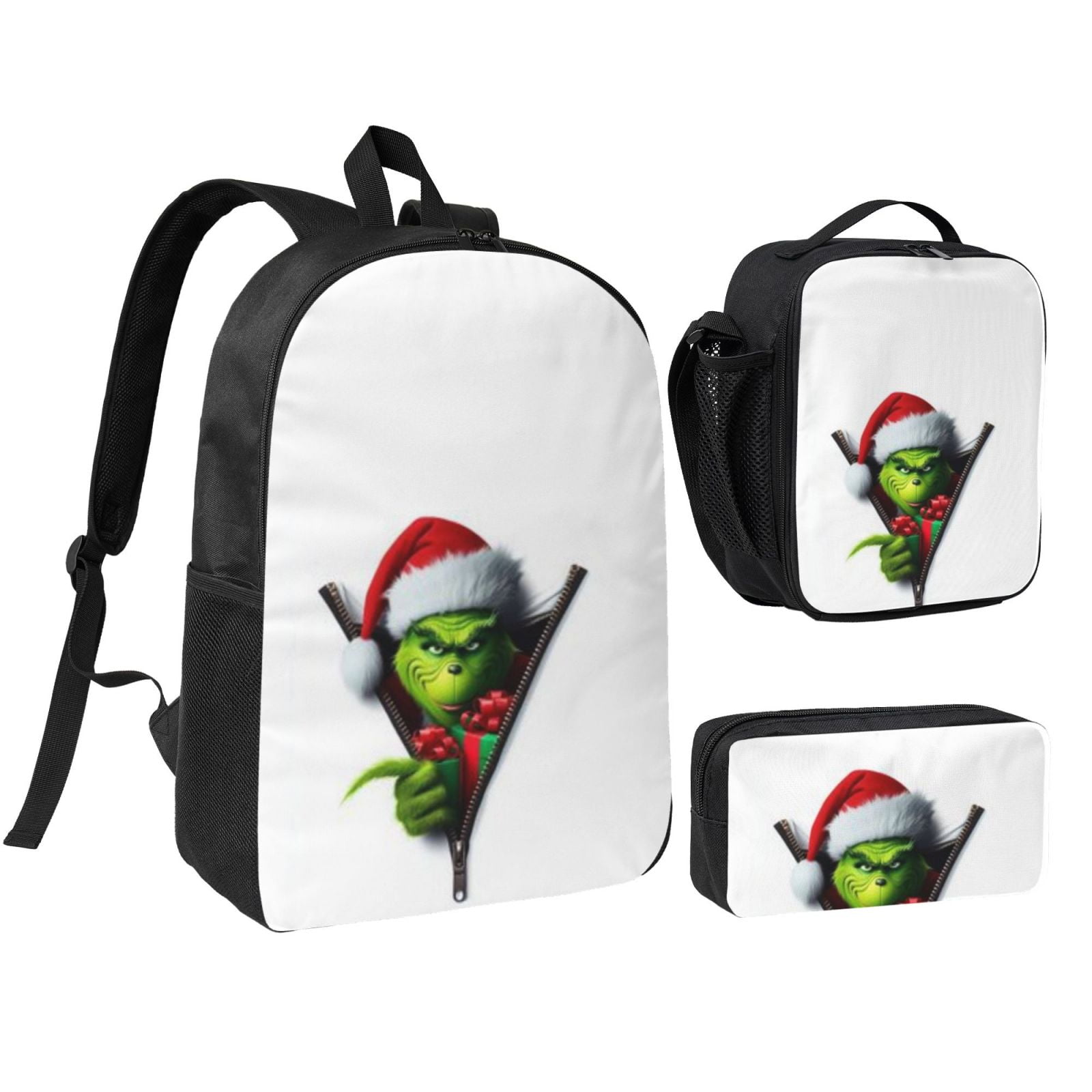 The-Grinch School Backpack with Lunch Box and Pencil Cas Backpack Set ...
