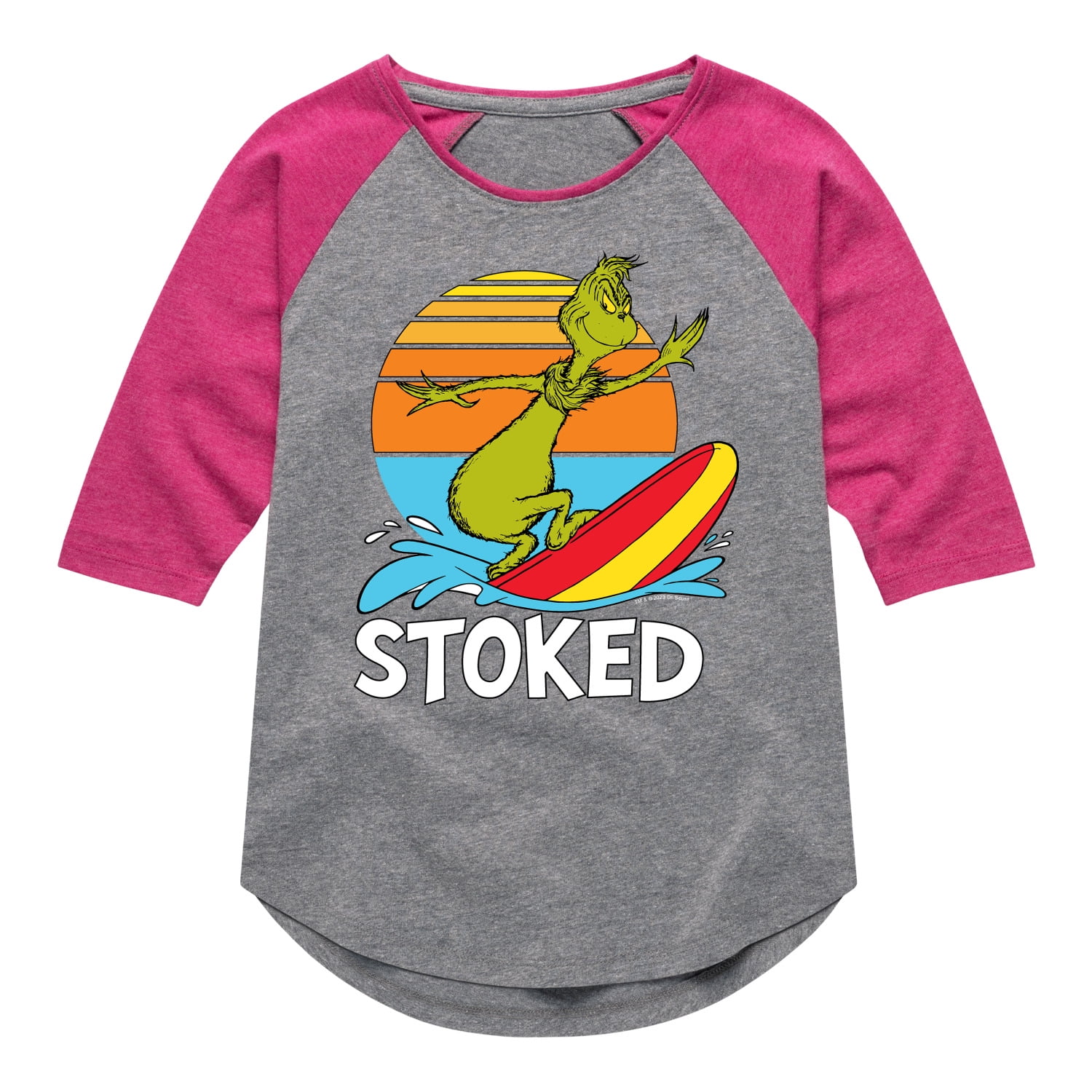 The Grinch - Stoked - Toddler & Youth Girls Raglan Graphic T-Shirt ...