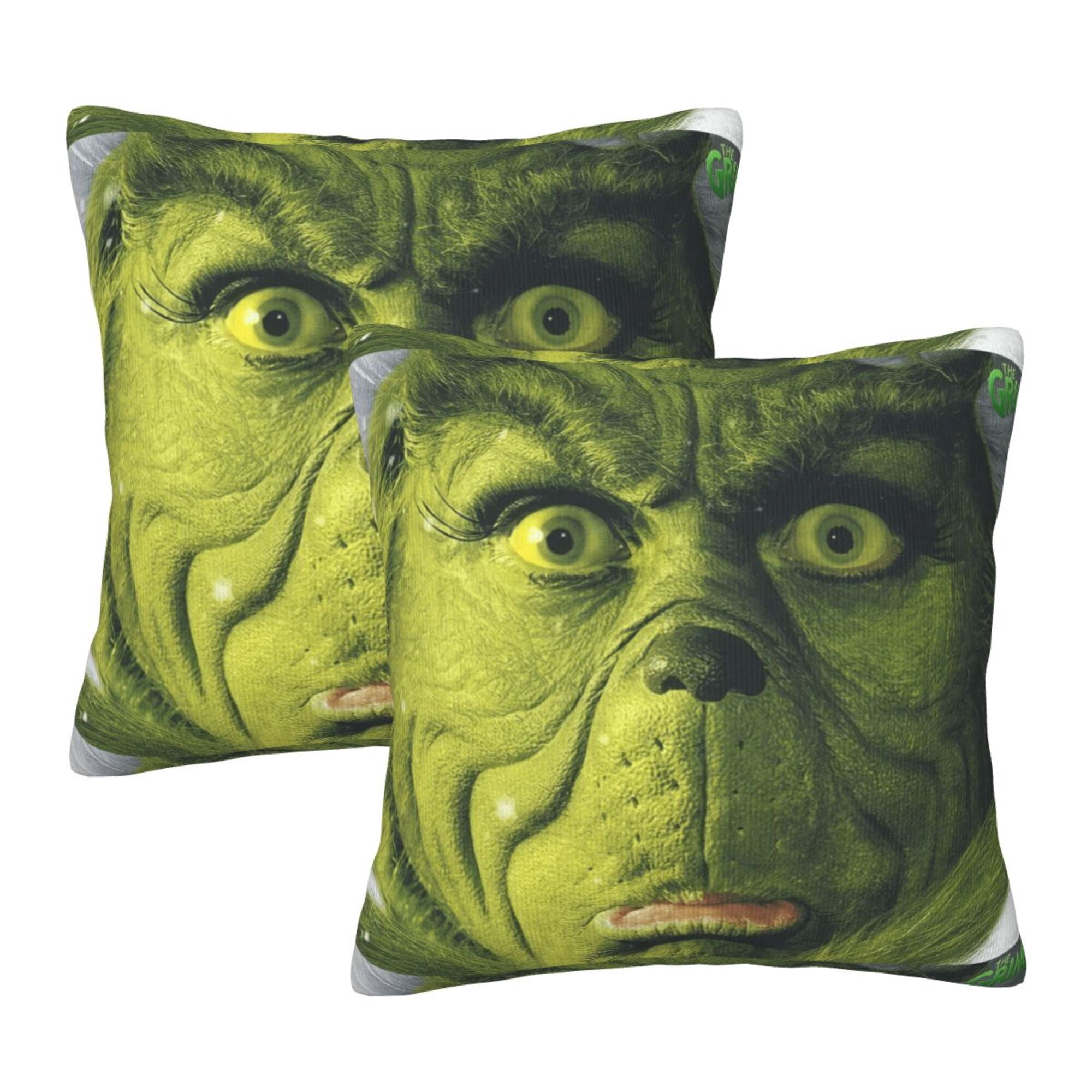 The Grinch Throw Pillow Covers, Square Polyester Decor Pillow Covers ...