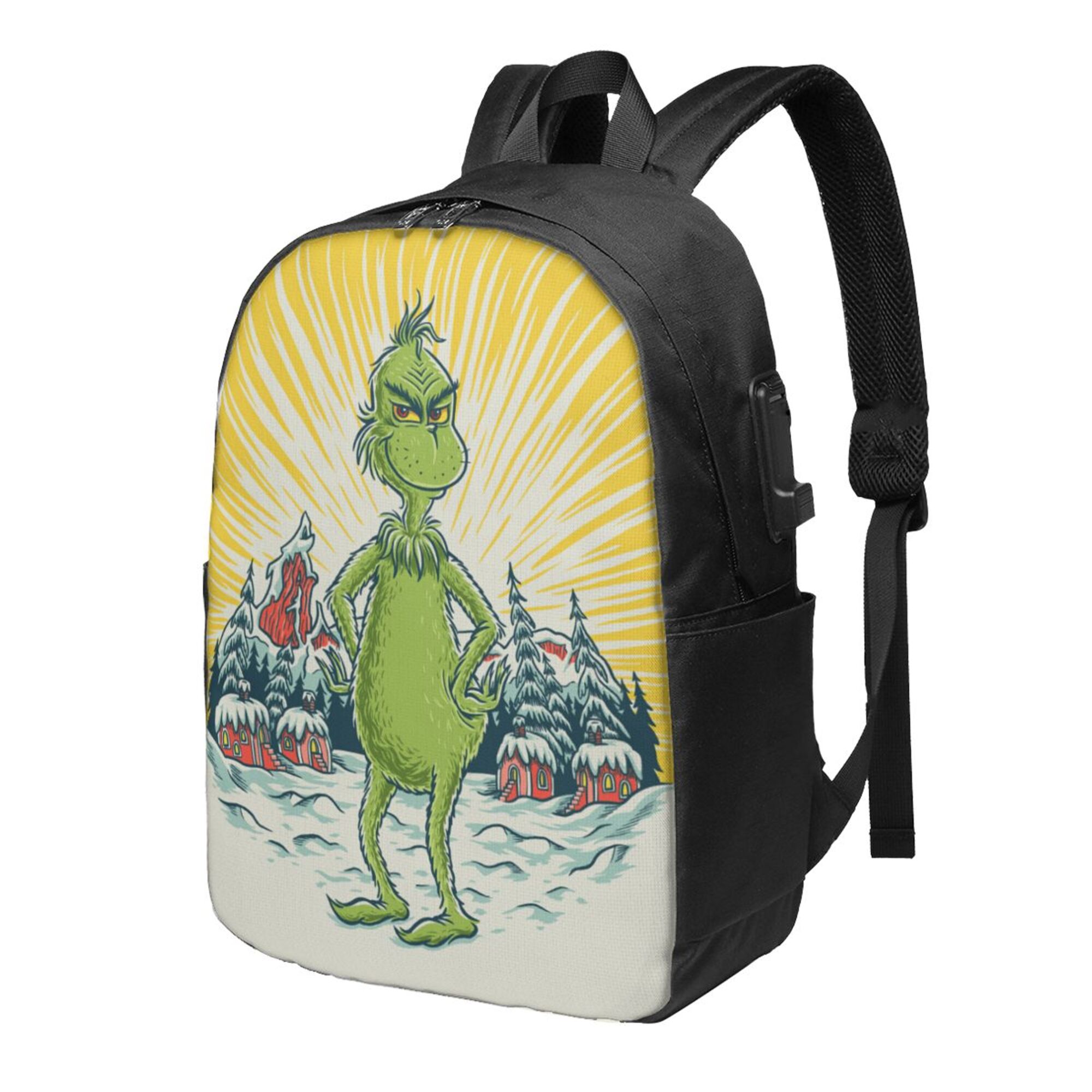 Grinc Travel Laptop Backpac with USB Port Adult Backpac Work Camping ...