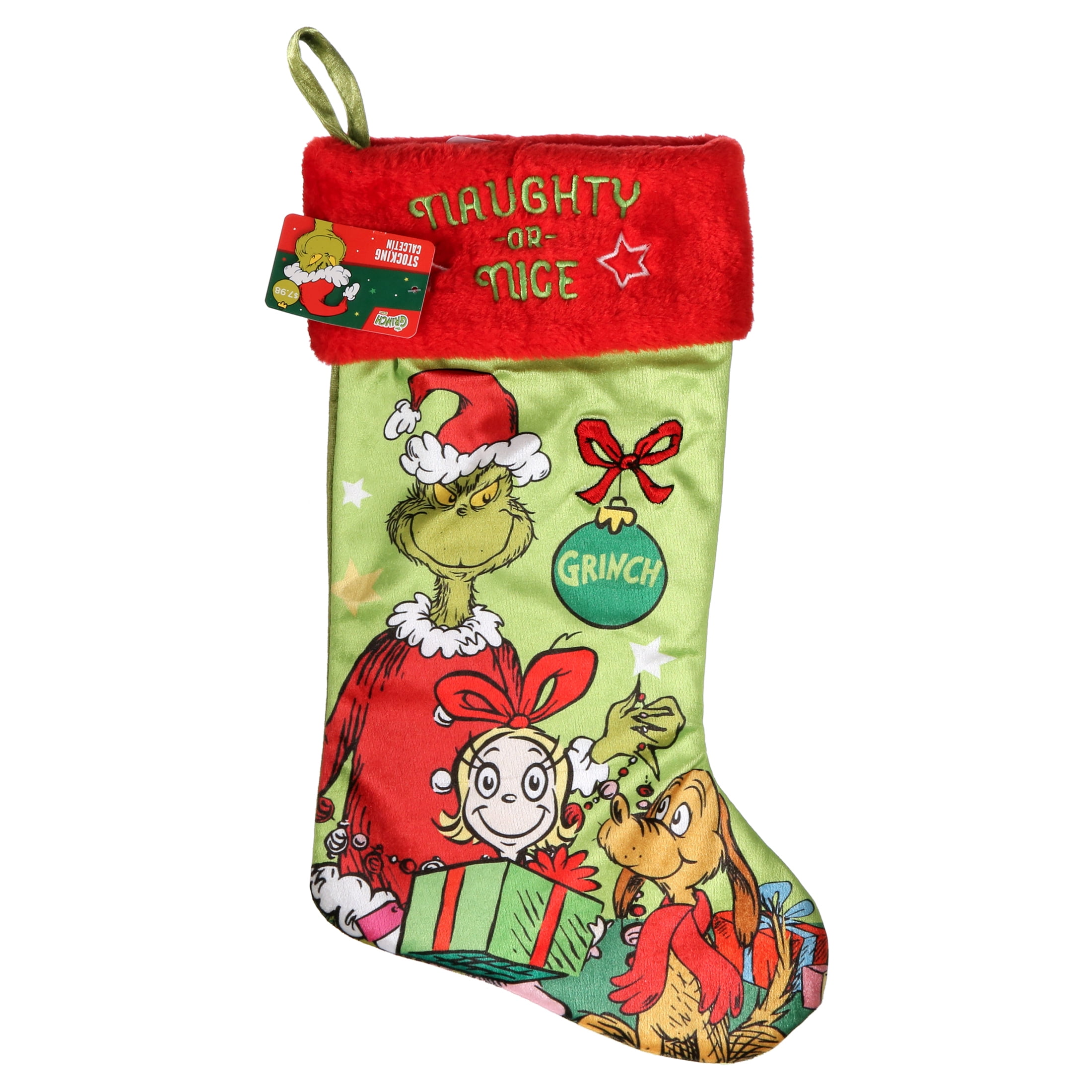The Grinch Who Stole Christmas, Grinch 20" Velour Christmas Stocking ...