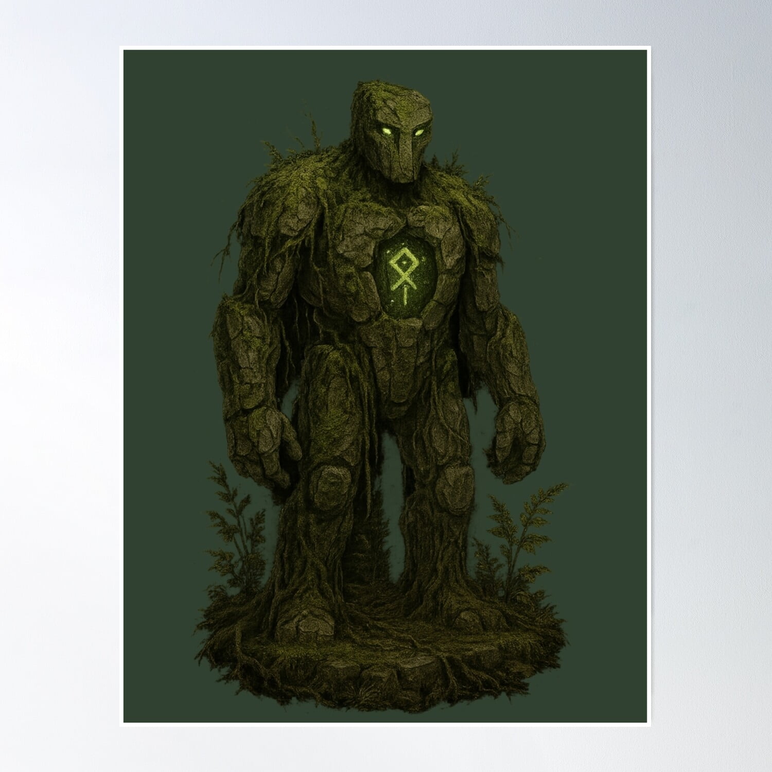 The Grovebound – Rune-Heart Golem Poster Wall Art, Modern Wall Decor ...