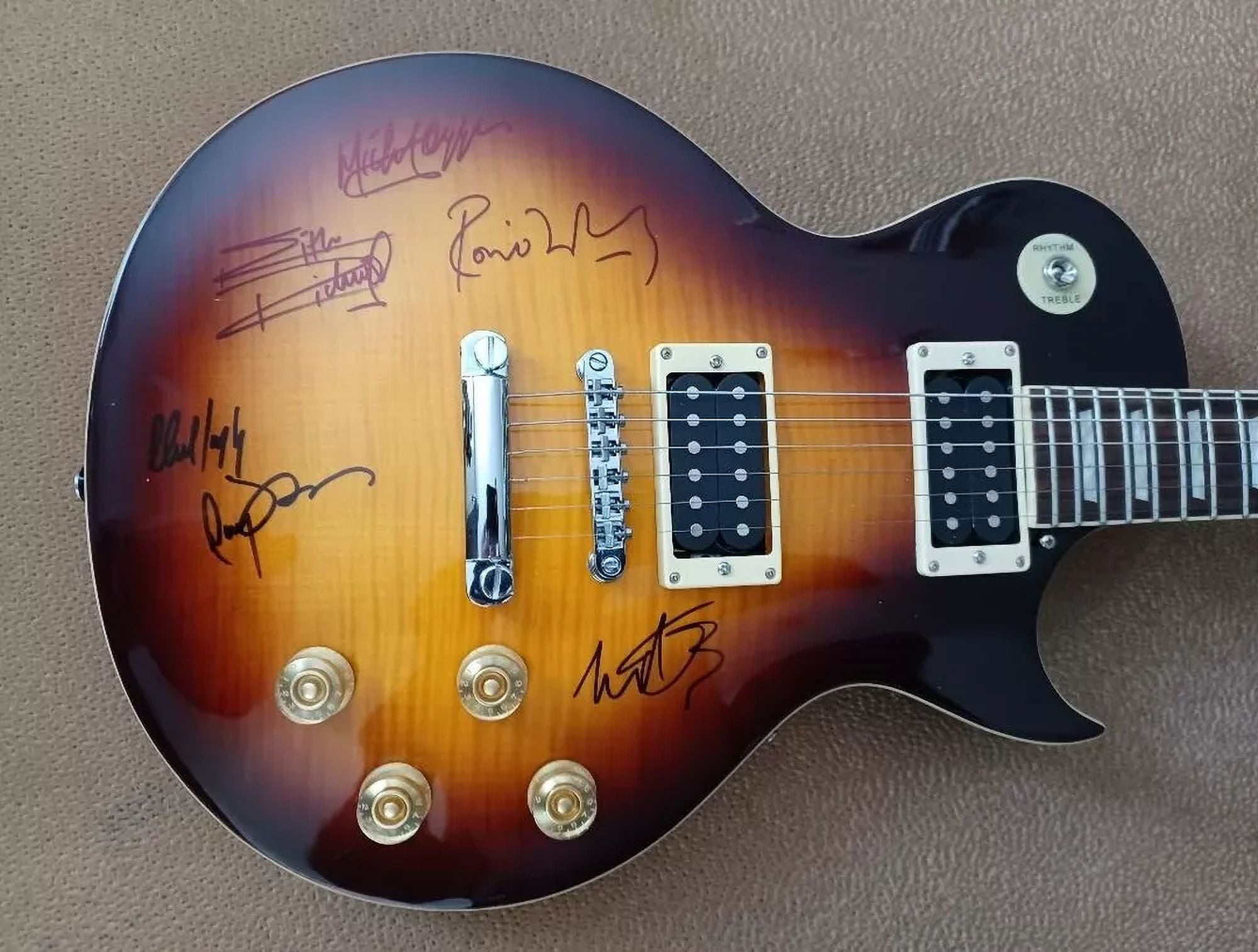 The * Guitar Les Paul Poster Wall Art Print facsimile autographs 24 x ...
