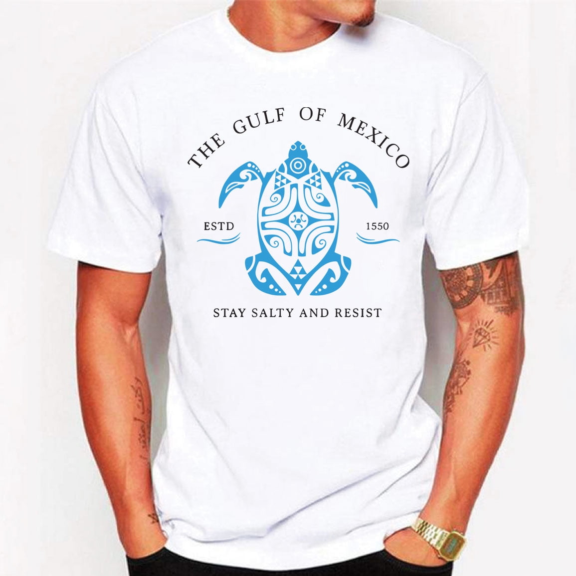 The Gulf Of Mexico ESTD 1550 Stay Salty And Resist T-Shirt - Walmart.com