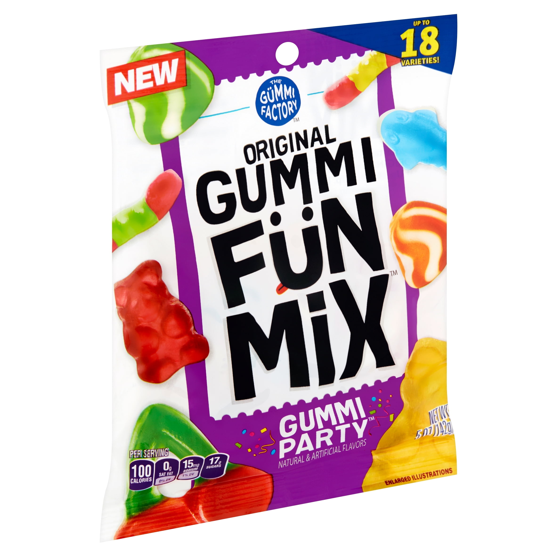 The Gummi Factory Party Original Gluten-Free Chewy Sweets Fun Mix, 5 oz ...