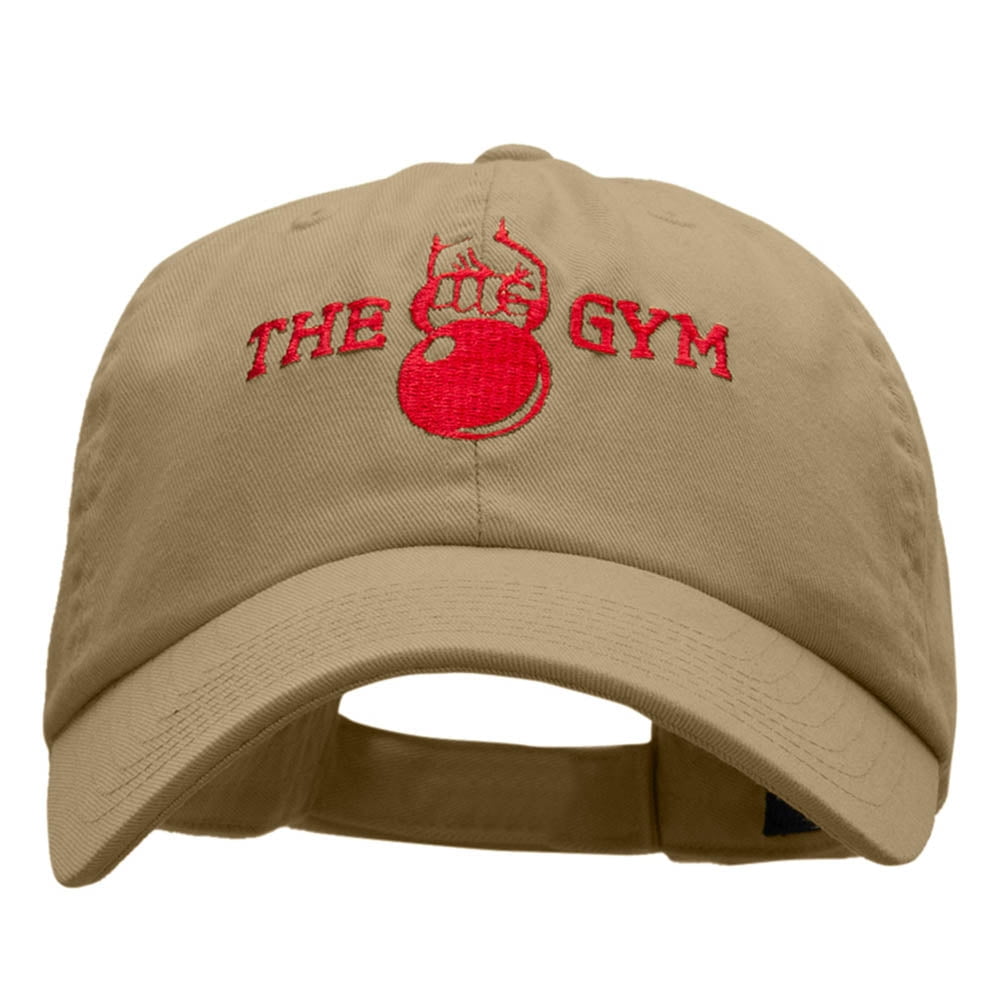 The Gym Embroidered Low Profile Dyed Cotton Twill Cap - Khaki OSFM ...