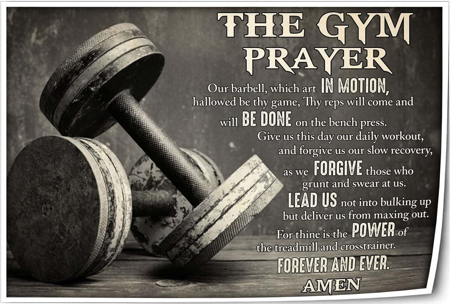 The Gym Prayer Wall Art Prints Inspirational Quotes Poster Decoration ...