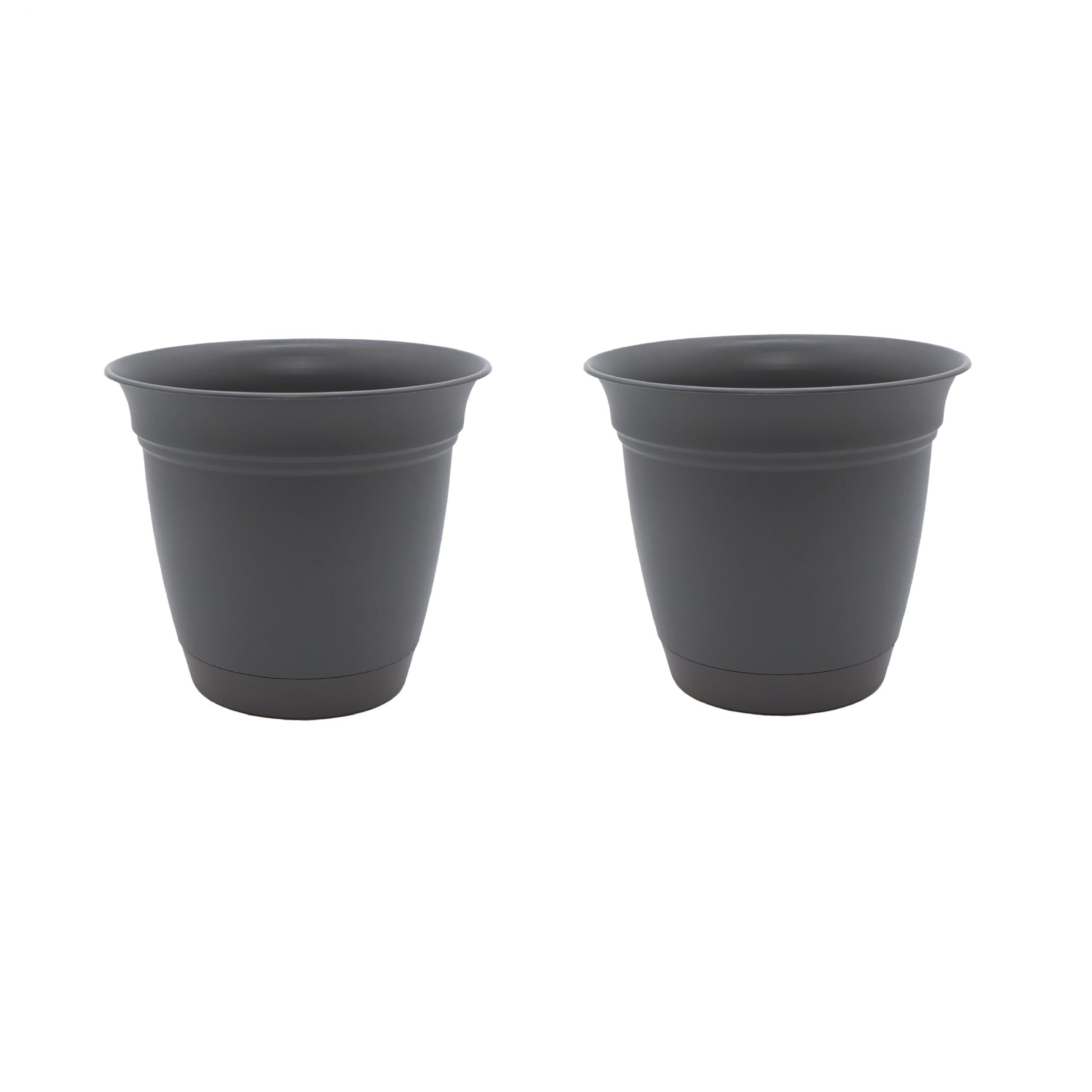 The HC Companies 10 Inch Eclipse Round Planter with Saucer - Indoor ...