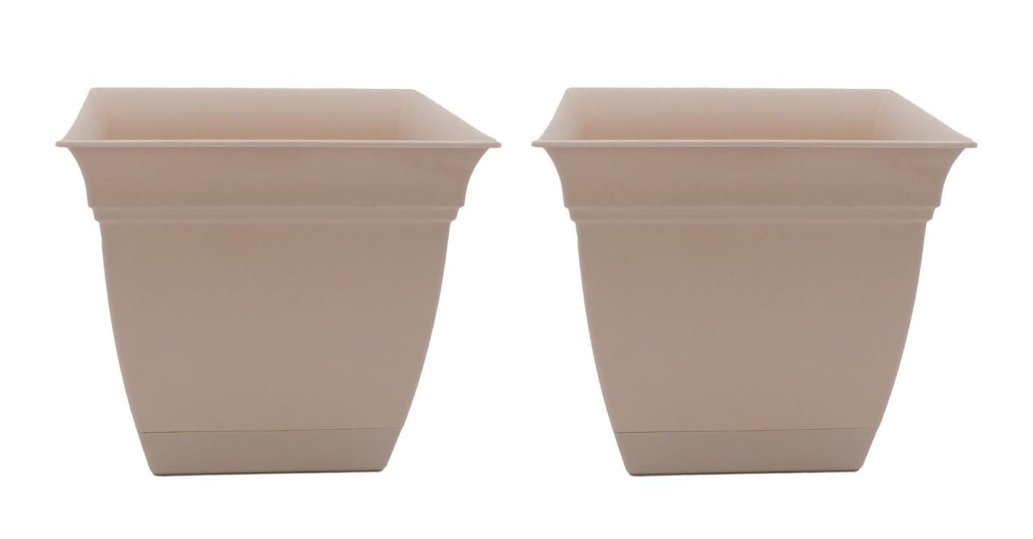 The HC Companies 12 Inch Eclipse Square Planter with Saucer Indoor ...