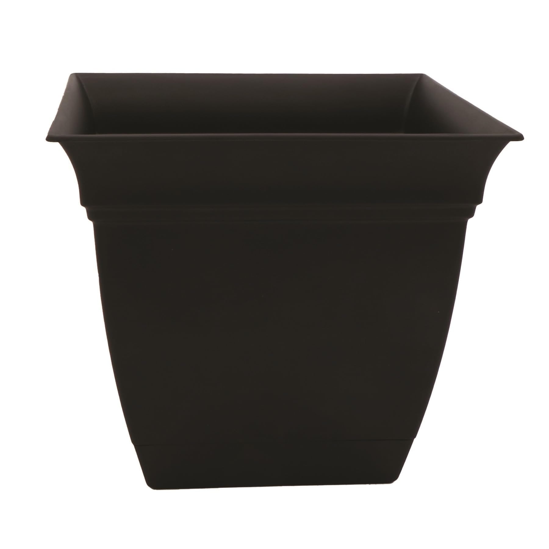 The HC Companies 12 Inch Eclipse Square Planter with Saucer - Indoor ...
