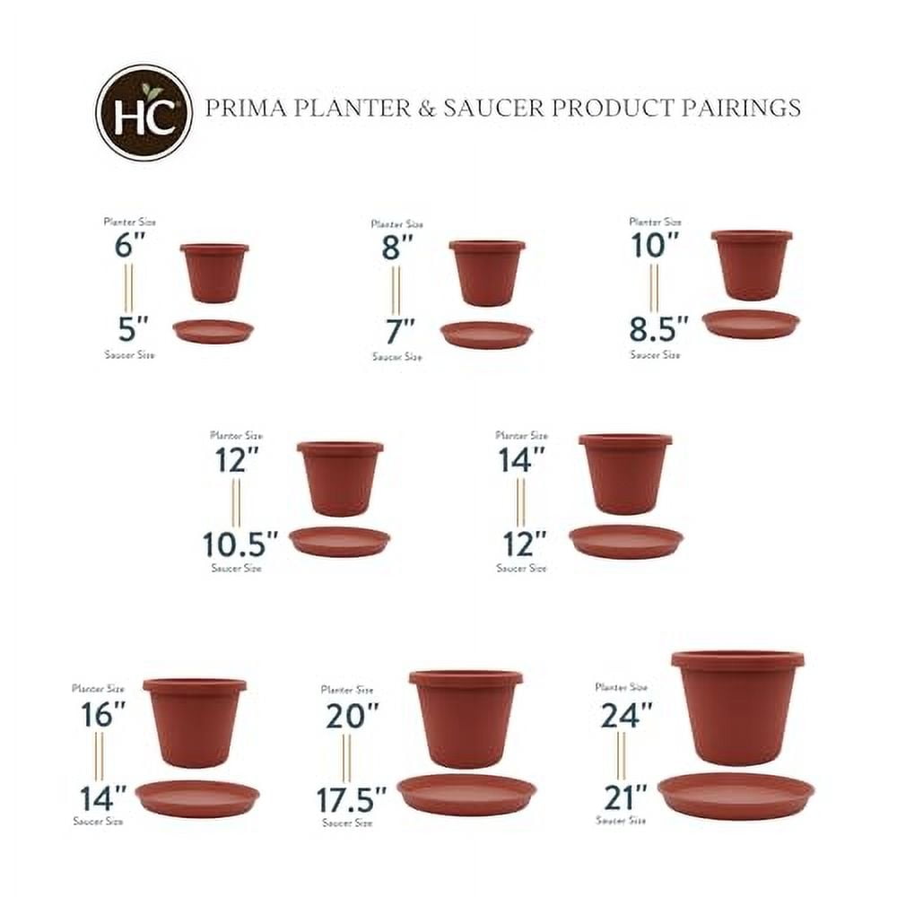 The HC Companies 12 Inch Round Prima Planter - Plastic Plant Pot with ...