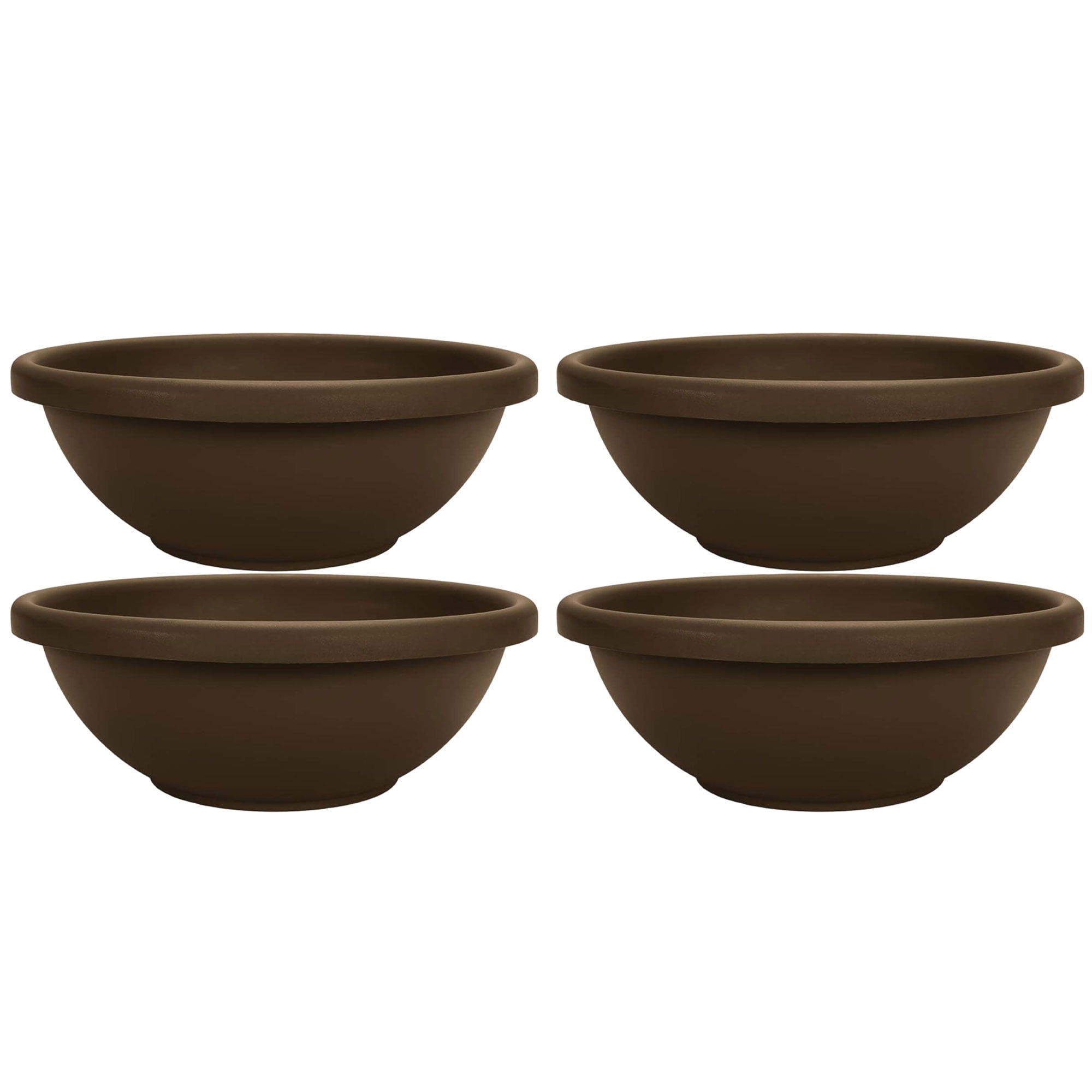 The HC Companies 18 Inch Bowl Planter, Chocolate Brown (4 Pack) - Walmart.com