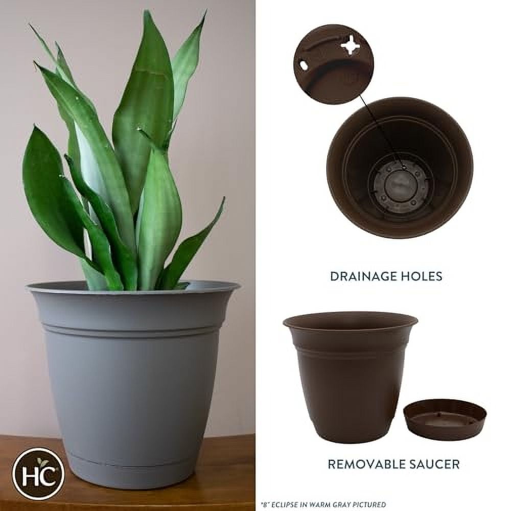 The HC Companies 20 Inch Eclipse Round Planter with Saucer - Indoor ...