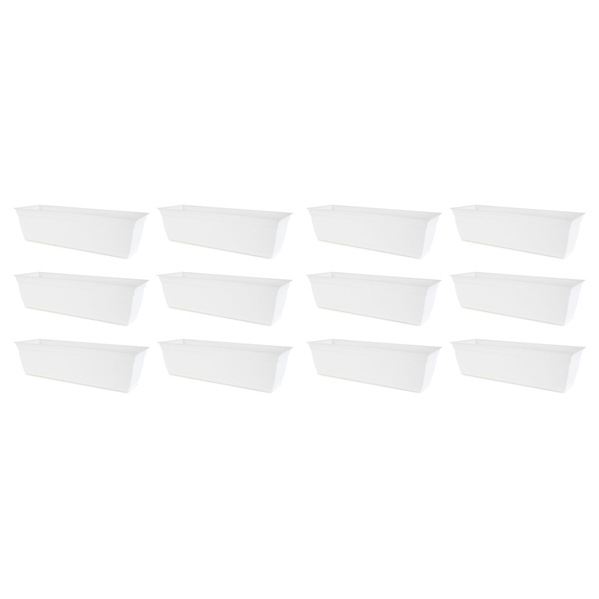 The HC Companies 24" Window Flower Box w/Removable Saucer, White (12 ...