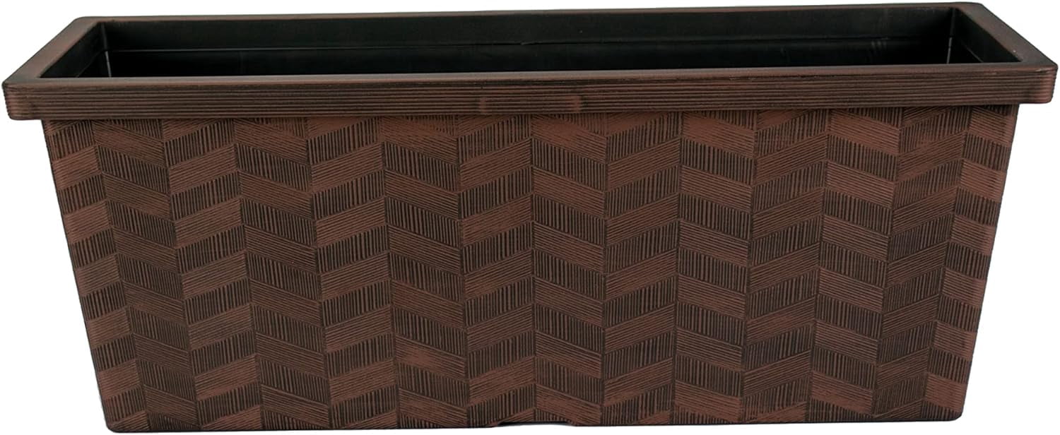 The HC Companies Borden 27" Rectangular Planter Box - Large Lightweight ...