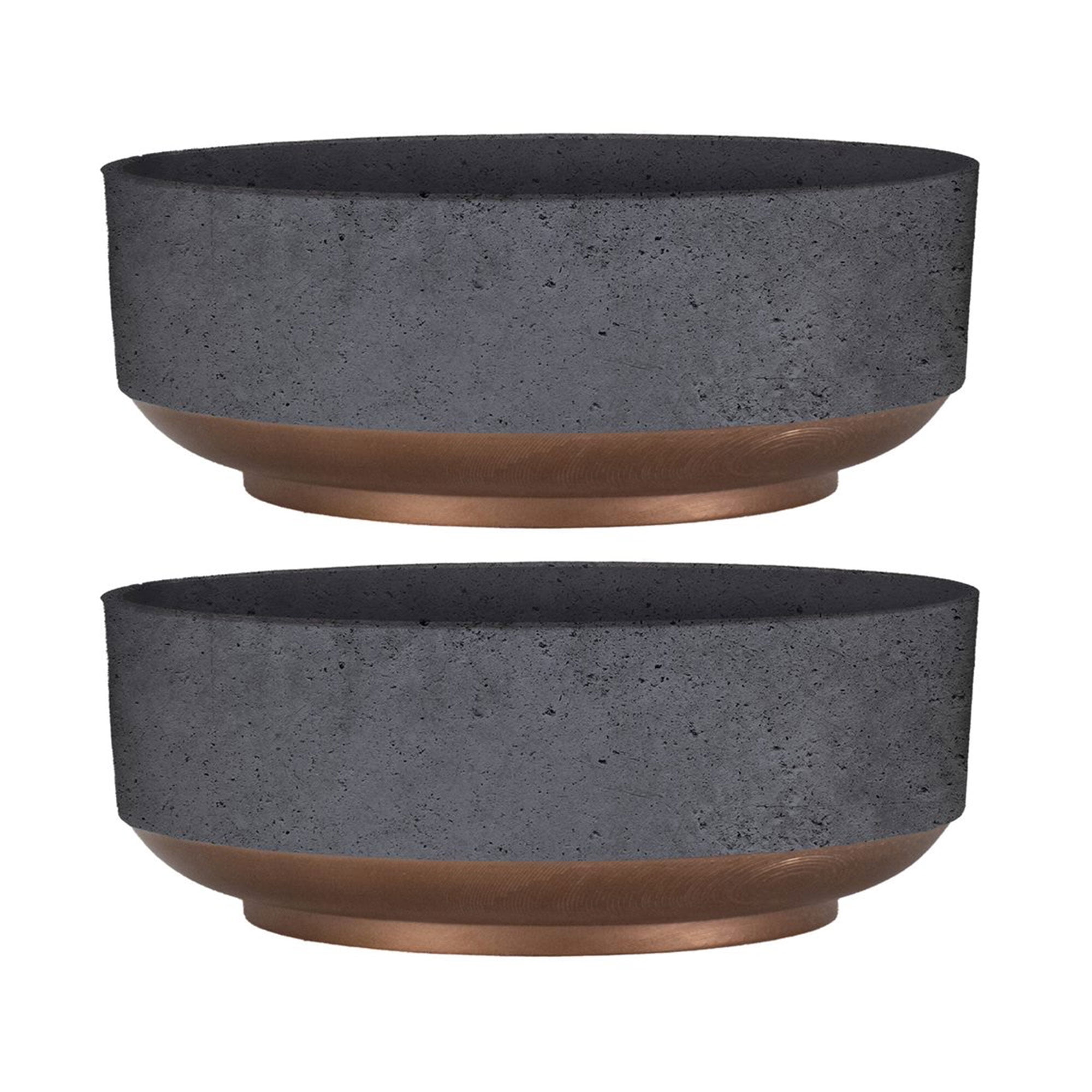 The HC Companies Capri Bowl Succulent Pot, Faux Concrete Copper (2 Pack ...