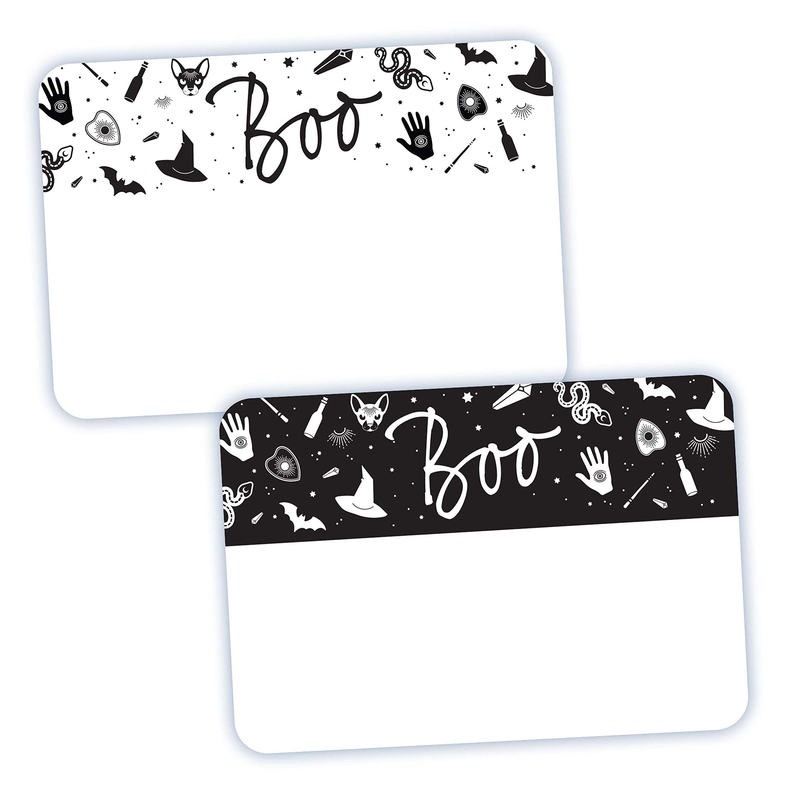 The Halloween Boo name tags are 36 in number and include a black cat ...