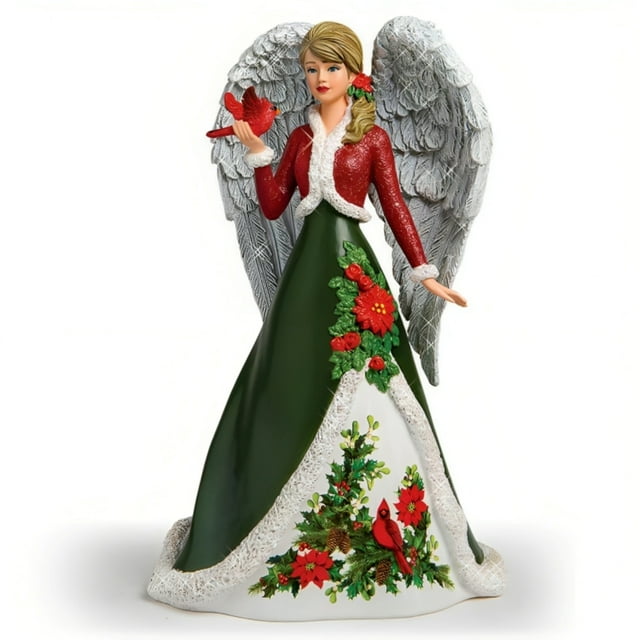 The Hamilton Collection Brilliant Devotion Angel and Cardinal Figurine ...