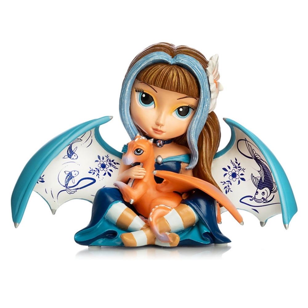 The Hamilton Collection Wishes for Goodwill Blue Willow Fairy Dragon Figurine by Jasmine Becket ...