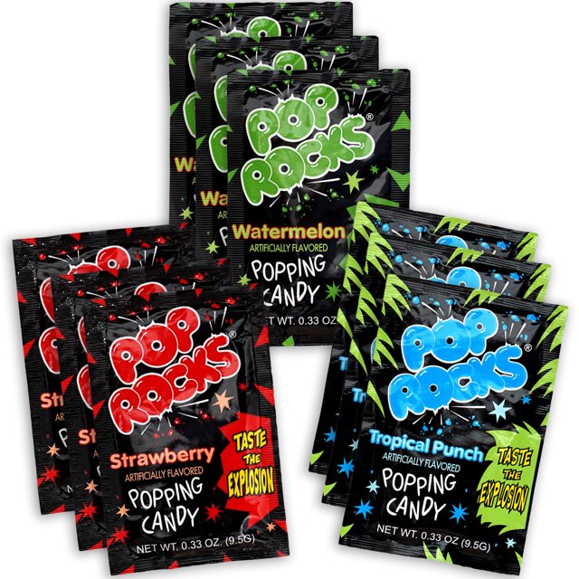 The Hampton Candy Company Pop Rocks Candy 9 Pack, 3 Flavors of Each ...