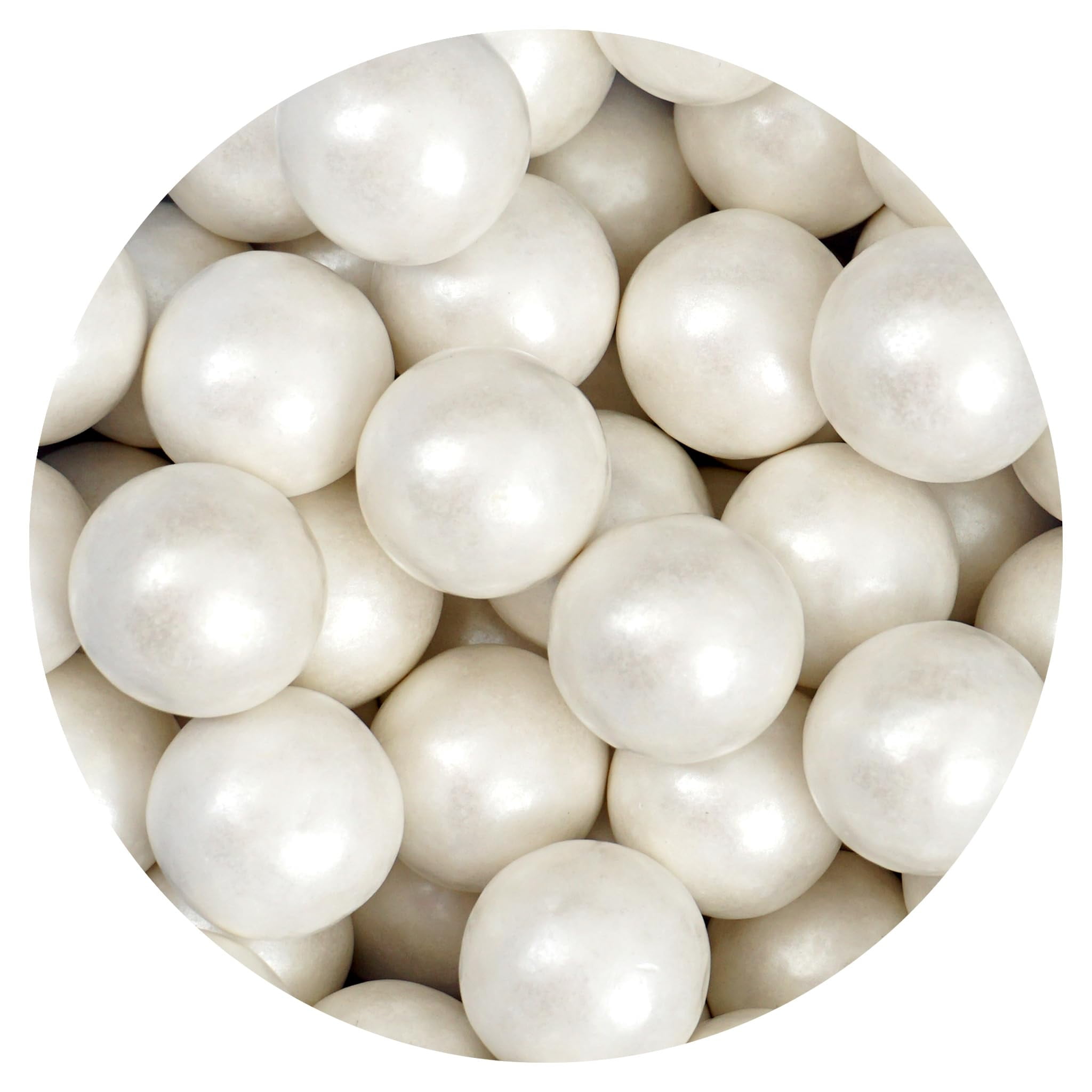 The Hampton Popcorn & Candy Company Gumballs, 1 Inch White Shimmer, 2 ...