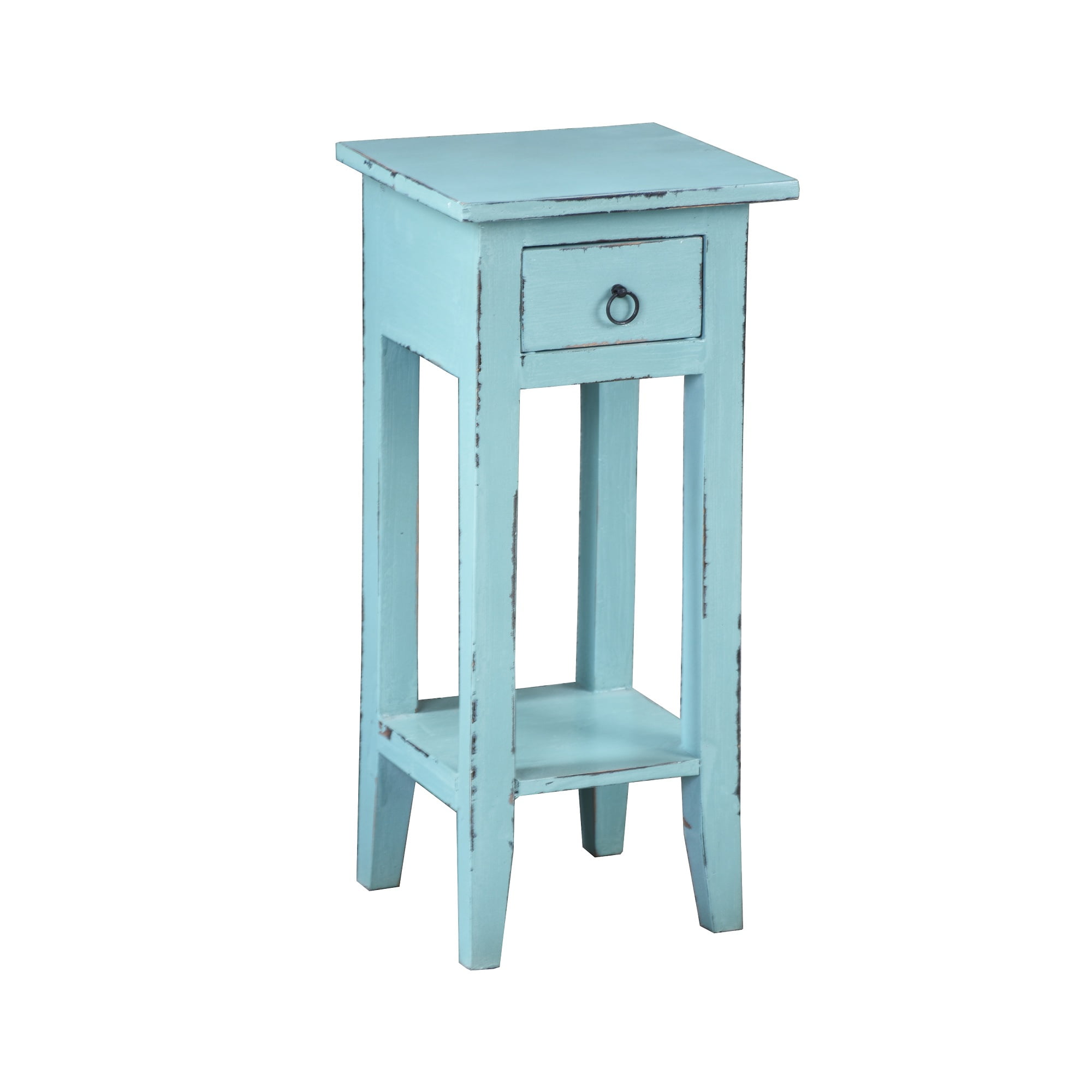 The Hamptons Collection 25.75" Distressed Beach Blue Narrow Mahogany ...