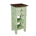 The Hamptons Collection 30" Brown and Green End Table with Drawers and ...