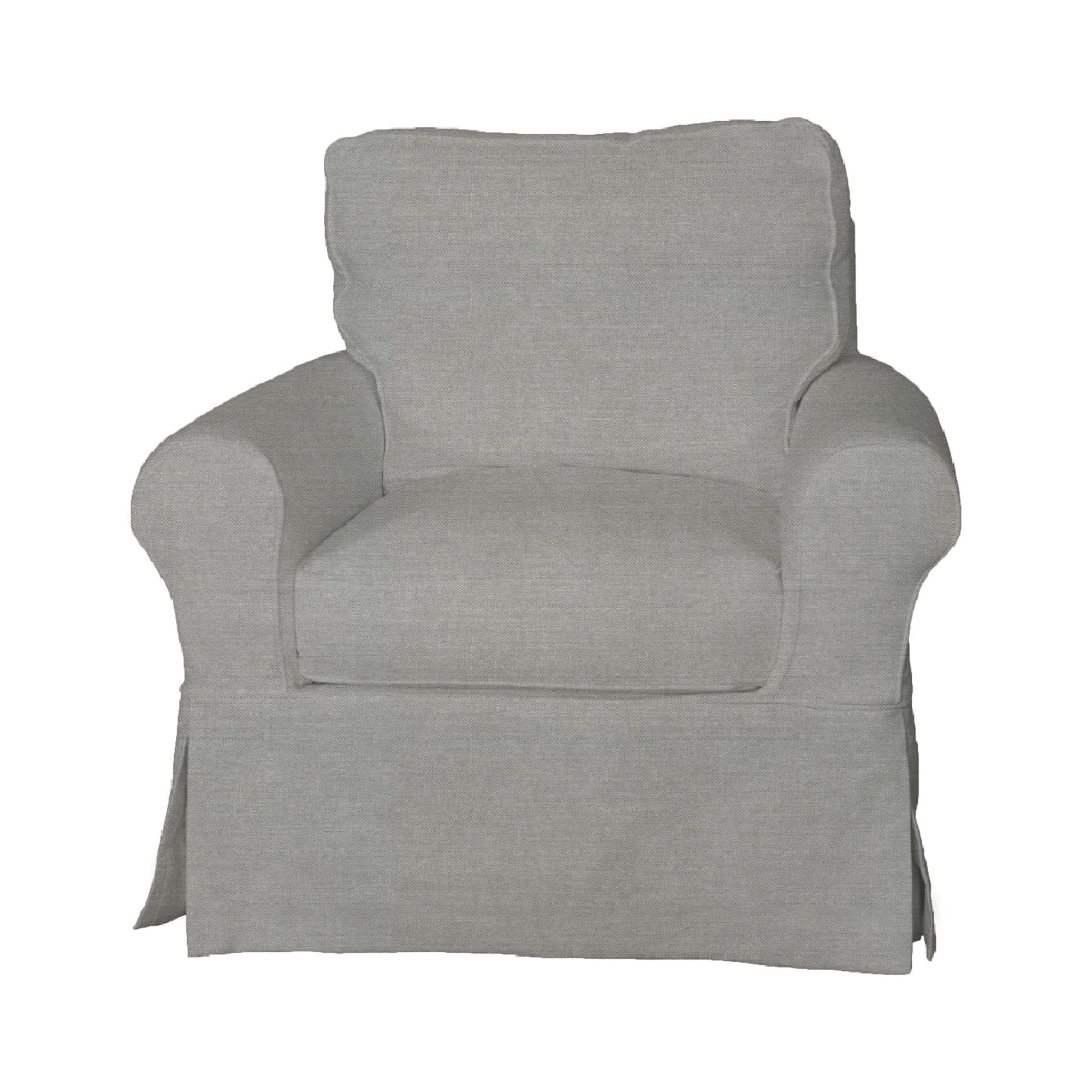 The Hamptons Collection 36” Slate Grey Slipcovered Swivel Rocking Chair ...