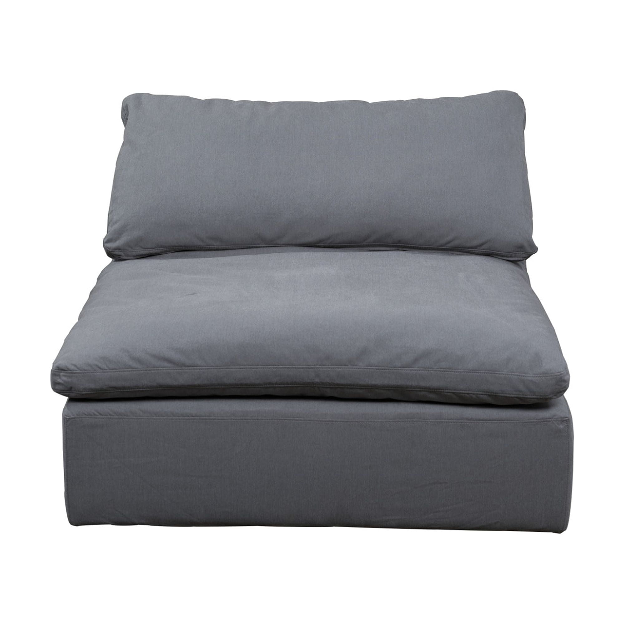 The Hamptons Collection 44" Gray Fabric Upholstery Slipcovered Armless Sofa Sectional Modular ...